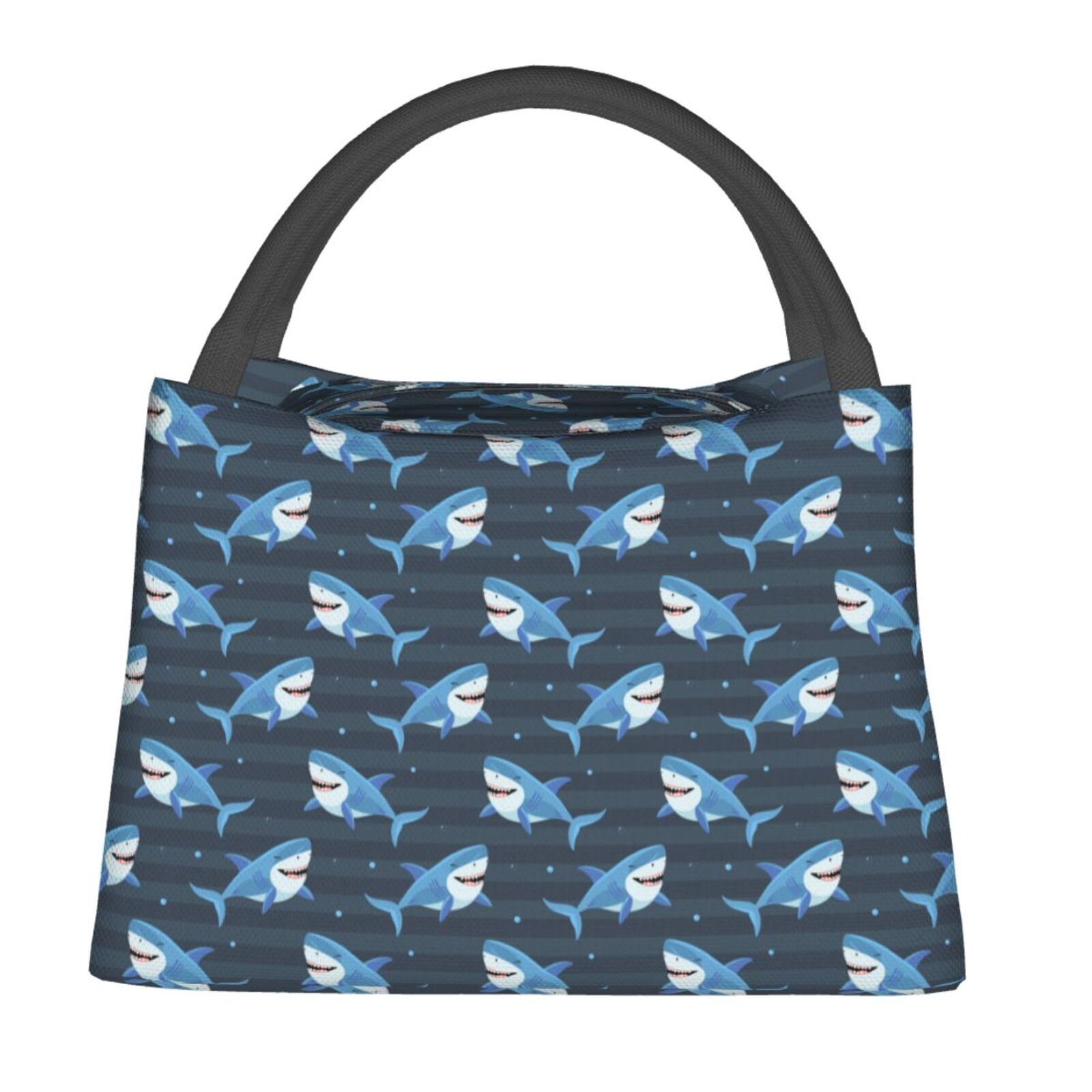 Yiaed Funny Sharks Print Lunch box lunch bag Portable Insulated Lunch ...