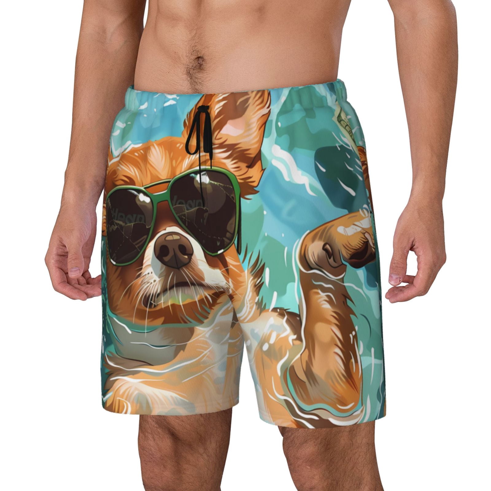 Yiaed Funny Swimming Chihuahua Print Mens Swim Trunks Bathing Suit ...