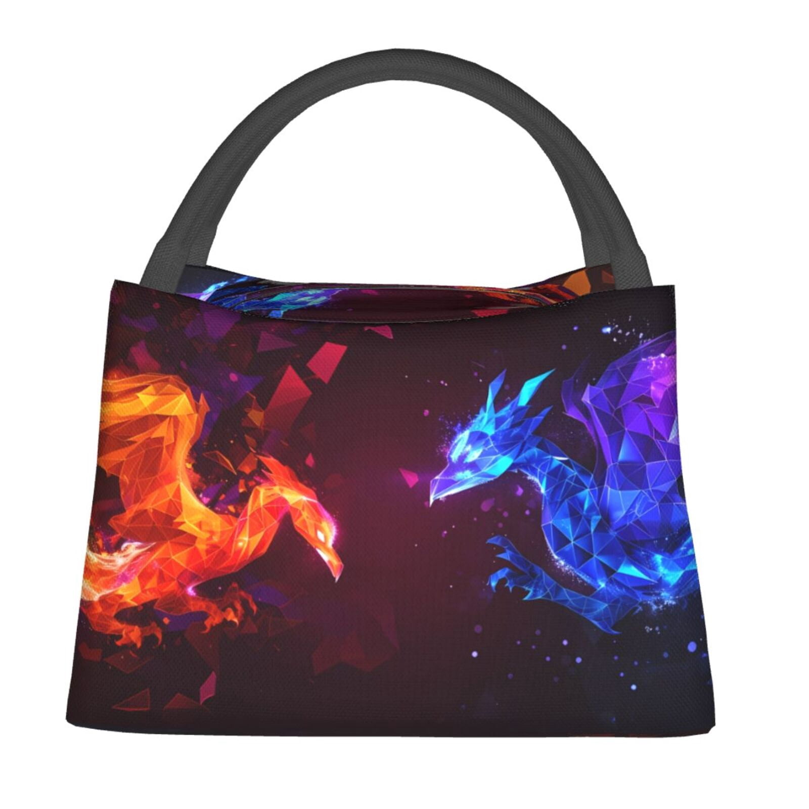 Yiaed Futuristic Red And Blue Bird Print Lunch box lunch bag Portable ...
