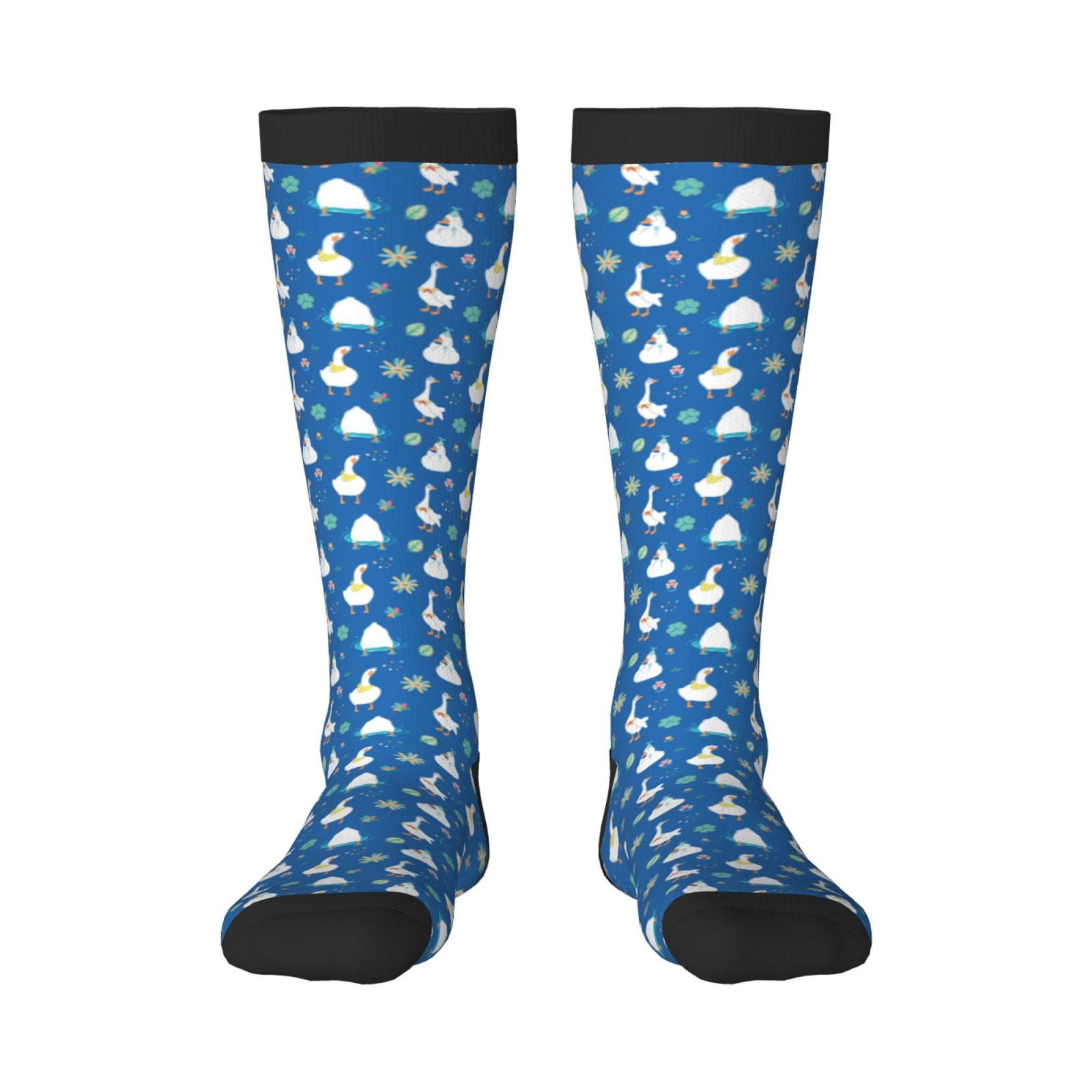 Yiaed Geese and leaves Print Great elasticity Adult Stockings Sports ...