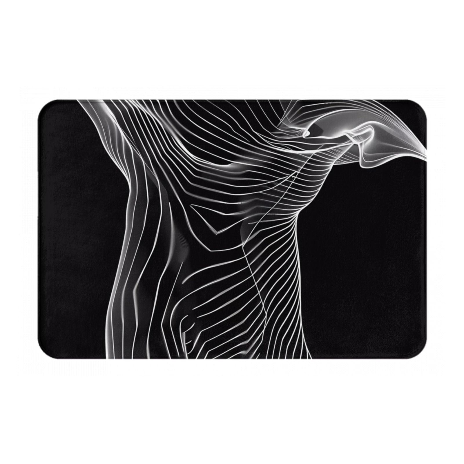 Yiaed Geometric Lines Dog Art Print Flannel Doormat Mat Outdoor Indoor ...