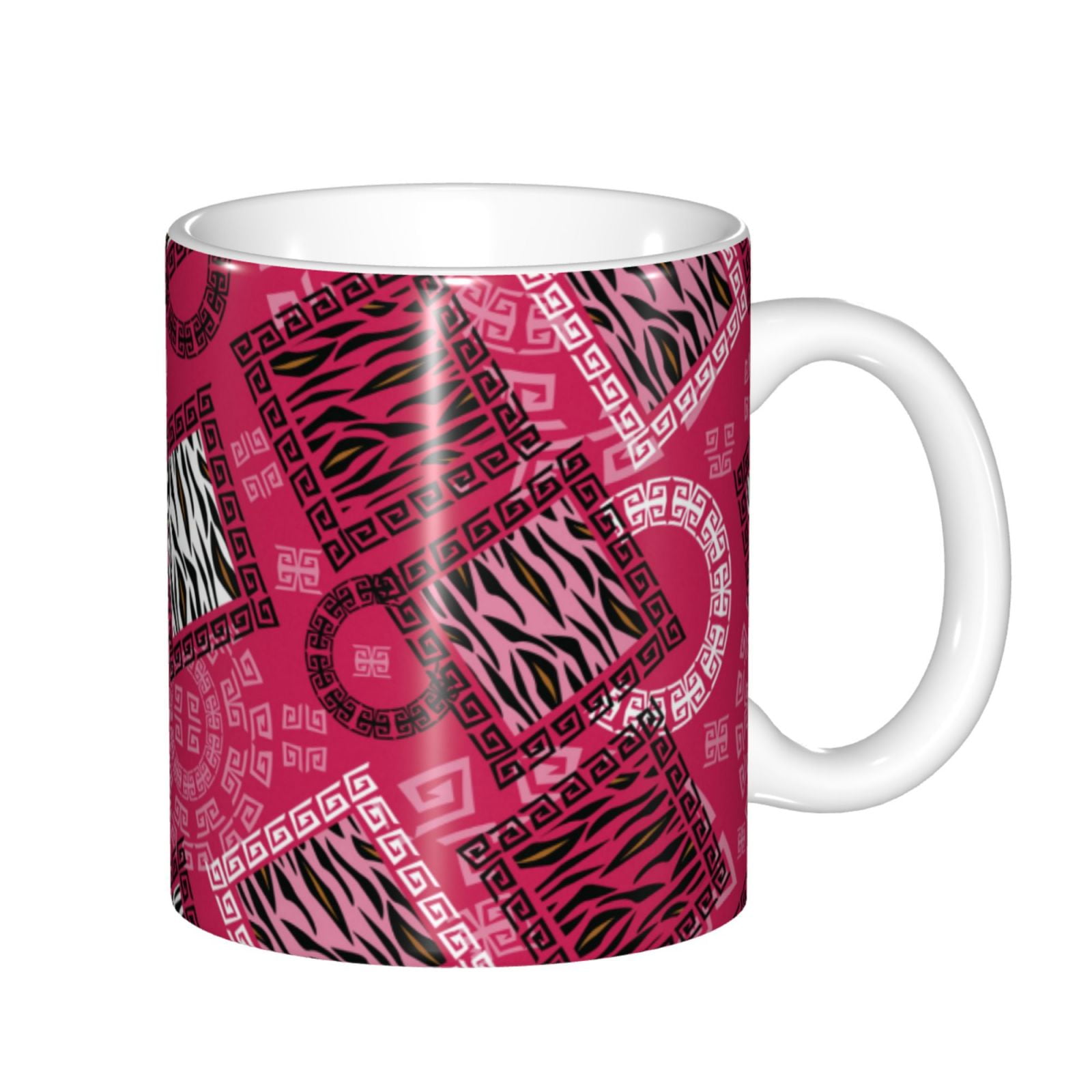 Yiaed Geometry Print Ceramics Coffee,Large Handle Design,Extra Large ...