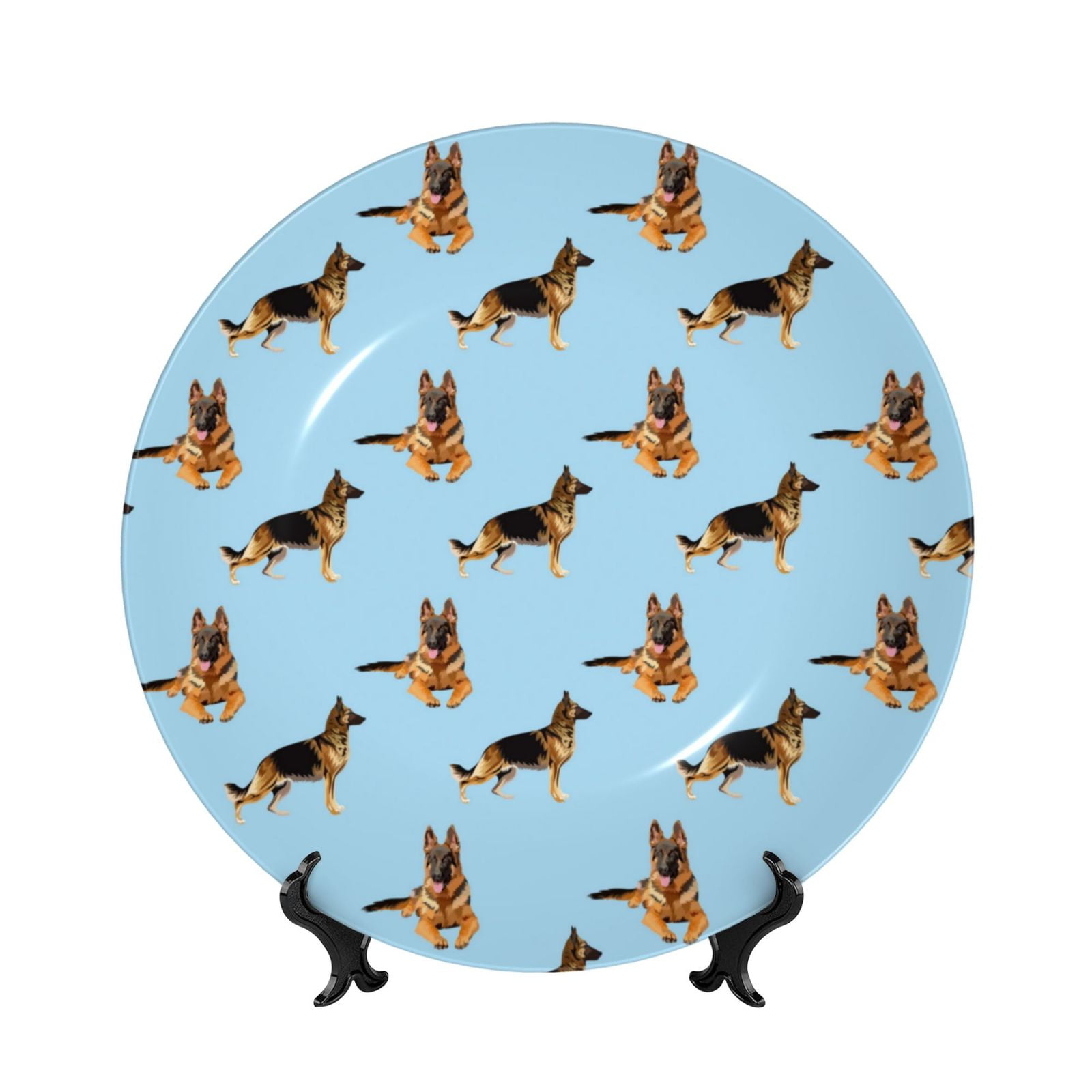 Yiaed German Shepherd Dog Print Bone China Decorative Plate Ceramic ...