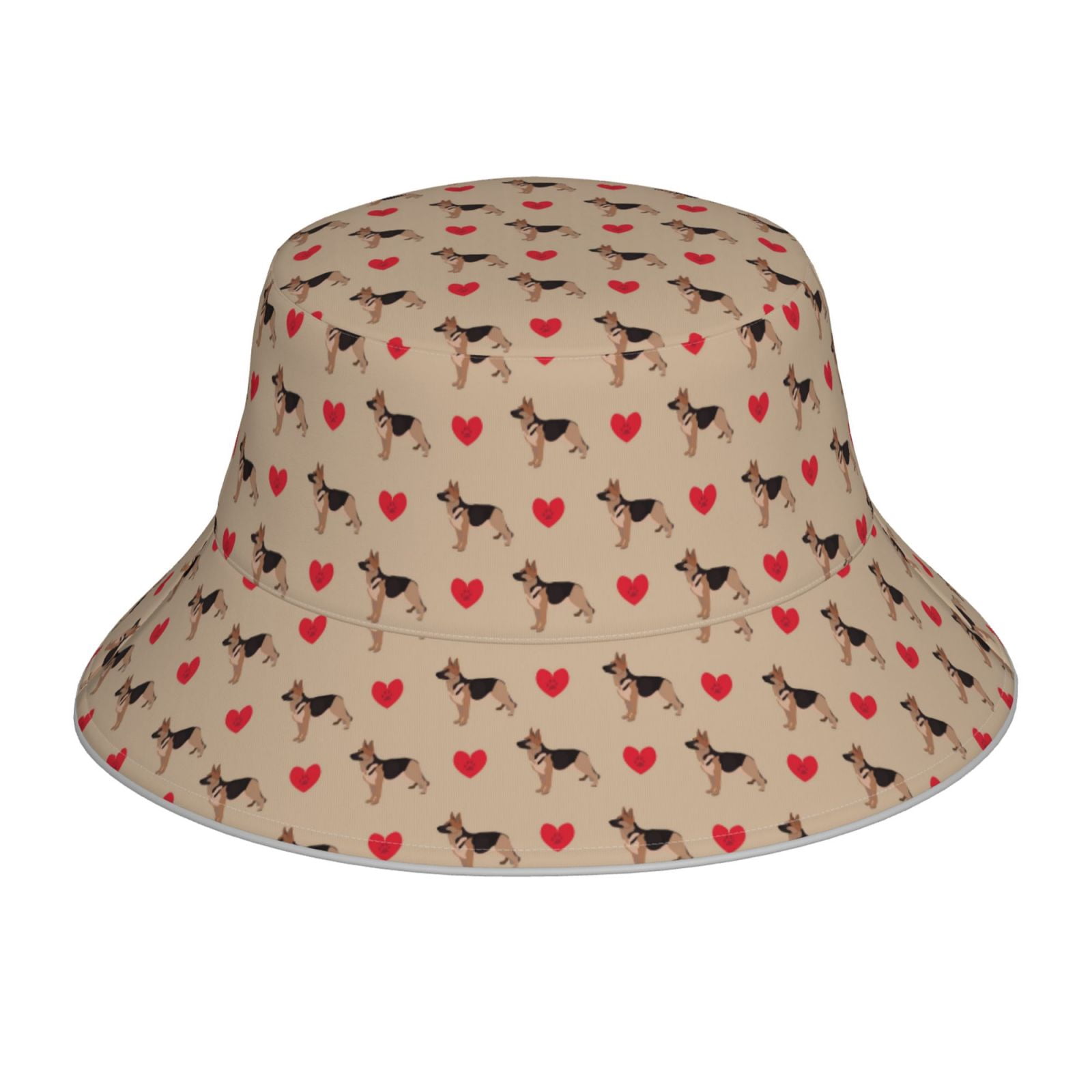 Yiaed German Shepherd Dog Print Reflective Stripe Bucket Hat Unisex ...