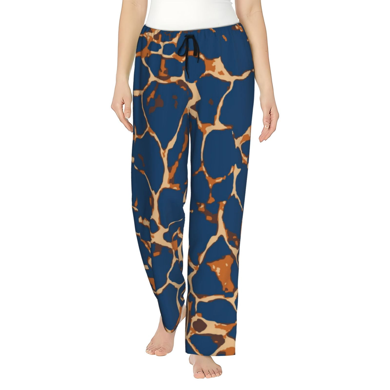 Yiaed Giraffe Skin Print Womens Lounge Pants, Loose PJ Bottoms, Long ...