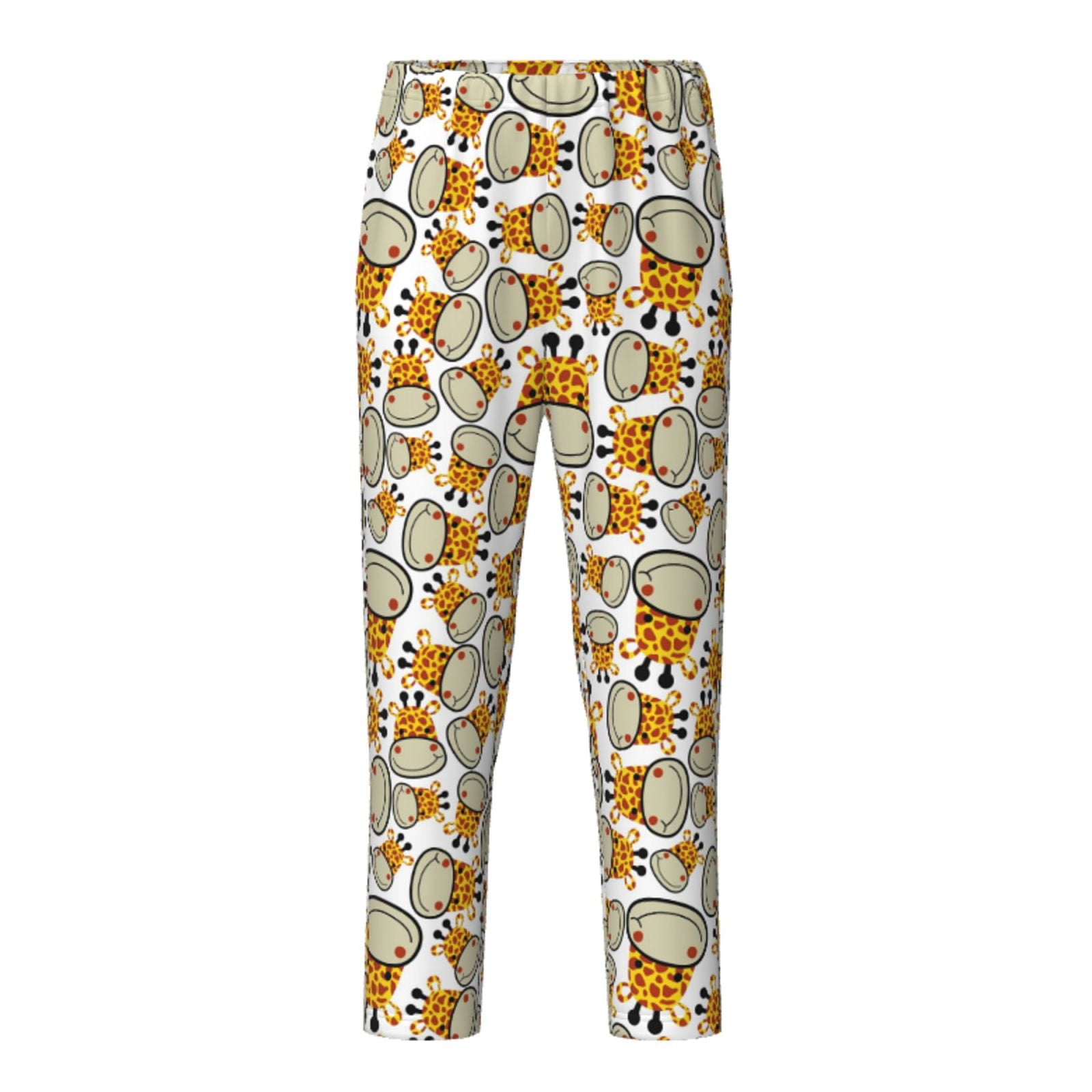 Yiaed Giraffes Head Print Teenagers' Lounge Pants, Loose PJ Bottoms ...