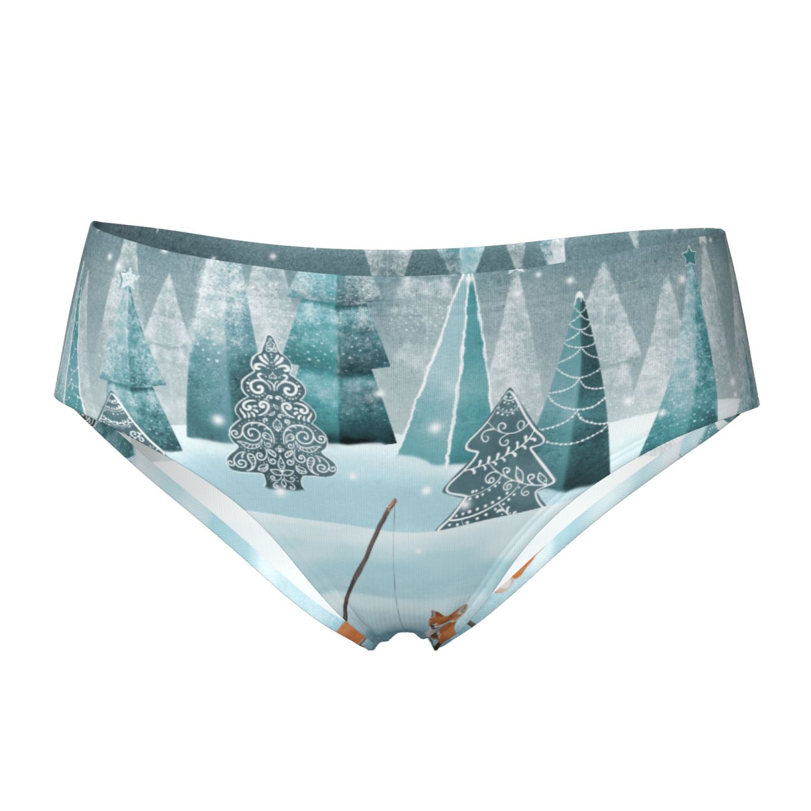 Yiaed Gnome And Red Fox Fishing Pattern Underwear for Women Low Waisted ...
