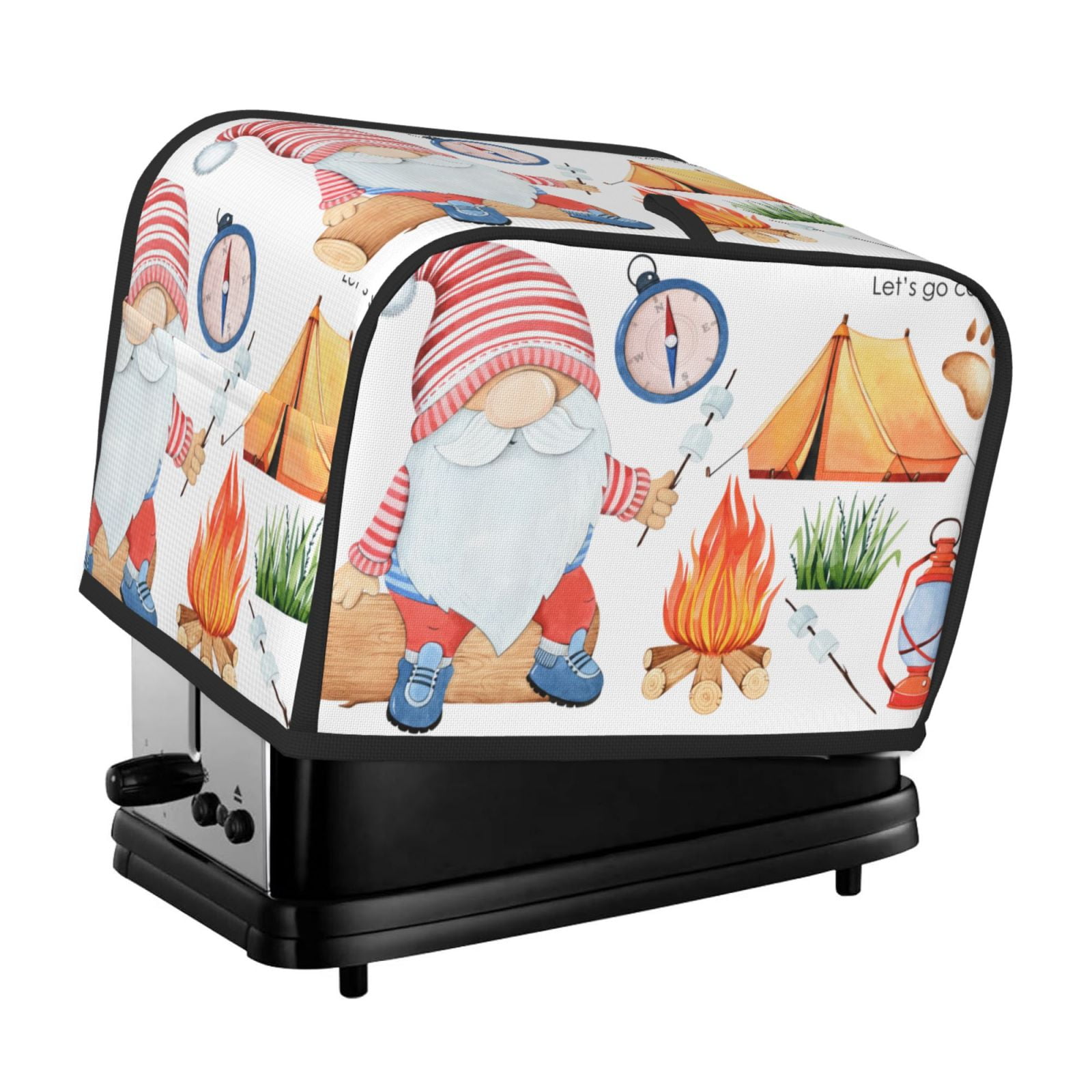 Yiaed Gnome Camping Print Two Slice Bread Machine Cover, Universal Size ...