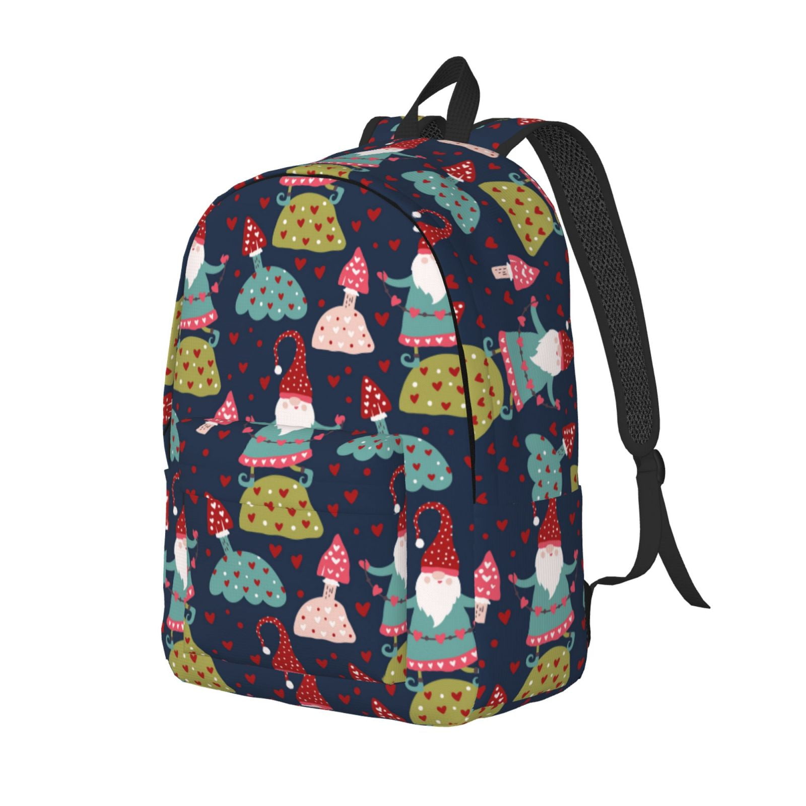 Yiaed Gnome With Mushroom Print Print Laptop Backpack Travel Canvas ...