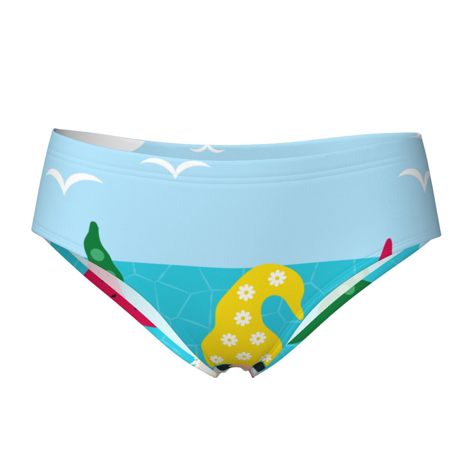 Yiaed Gnomes On The Beach Pattern Underwear for Women Low Waisted Full ...