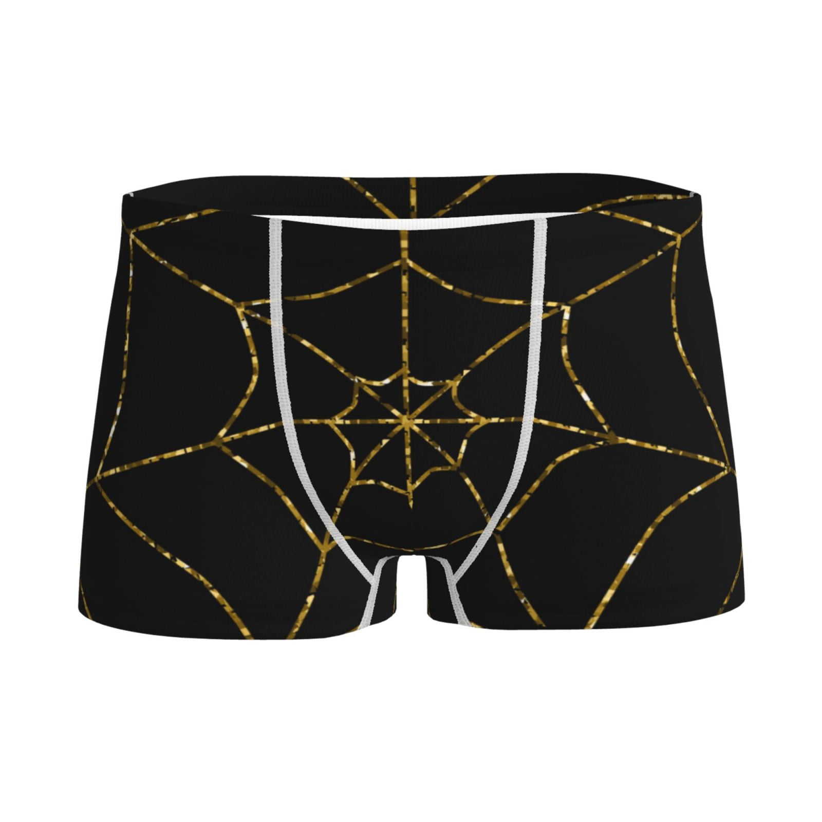 Yiaed Golden Spider Web Print Boys' Boxer Briefs Cotton Casual Stretch ...
