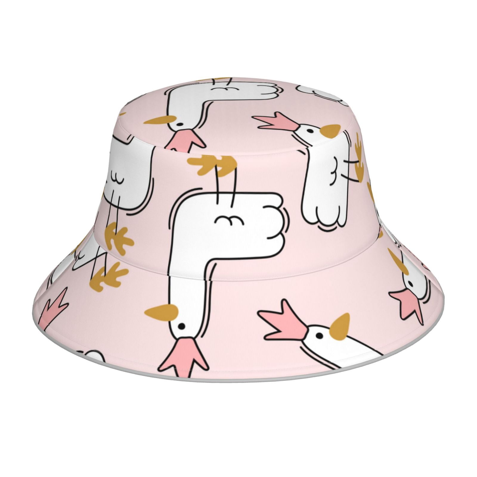 Yiaed Goose Queen Print Reflective Stripe Bucket Hat Unisex Funny ...