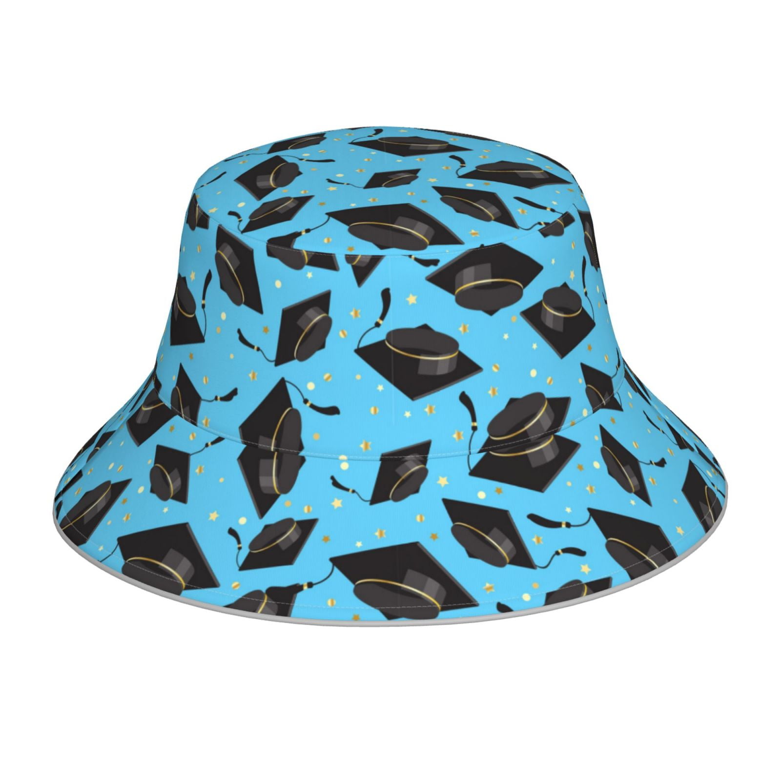 Yiaed Graduation Hats2 Print Reflective Stripe Bucket Hat Unisex Funny ...