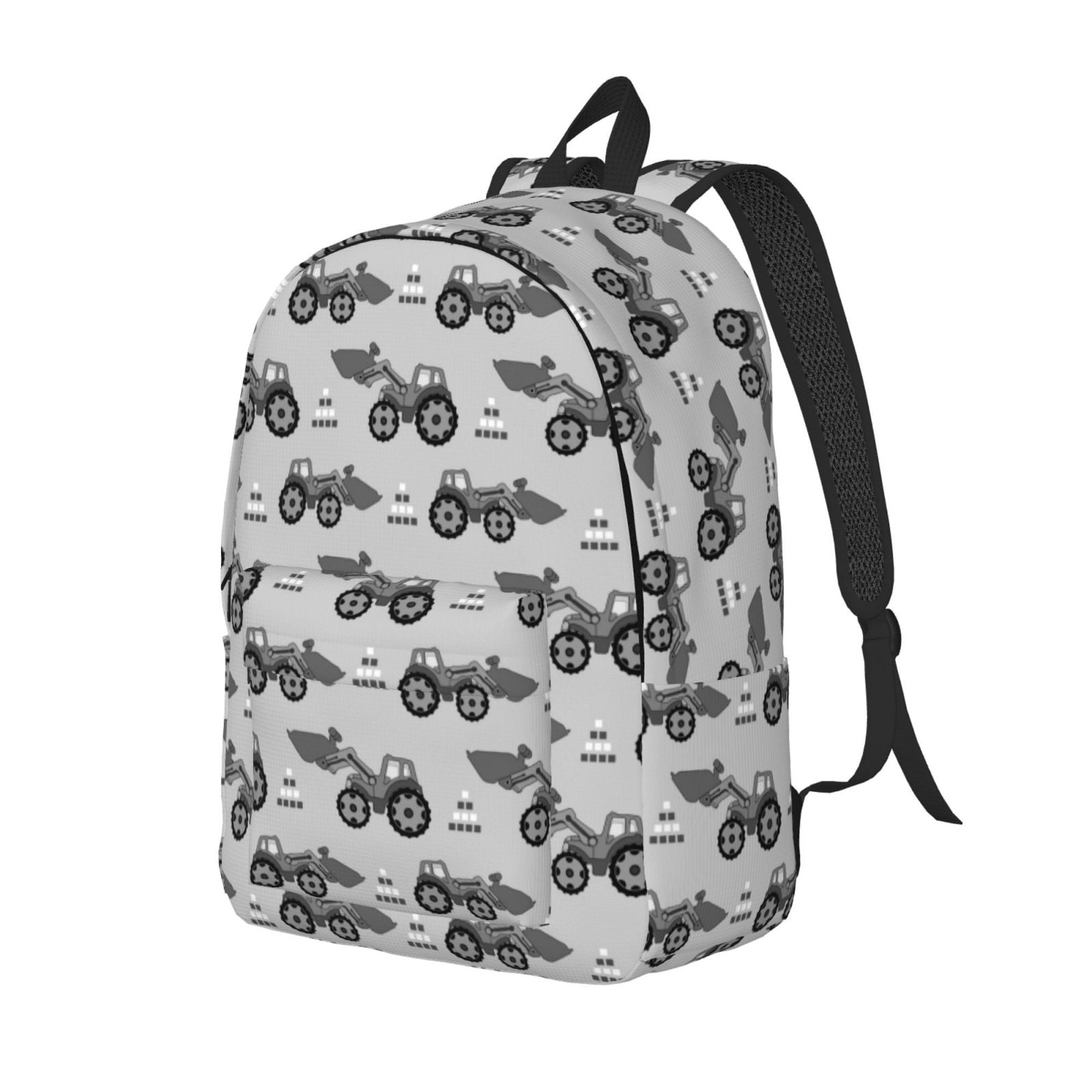 Yiaed Gray Tractor Print Print Laptop Backpack Travel Canvas Backpack ...