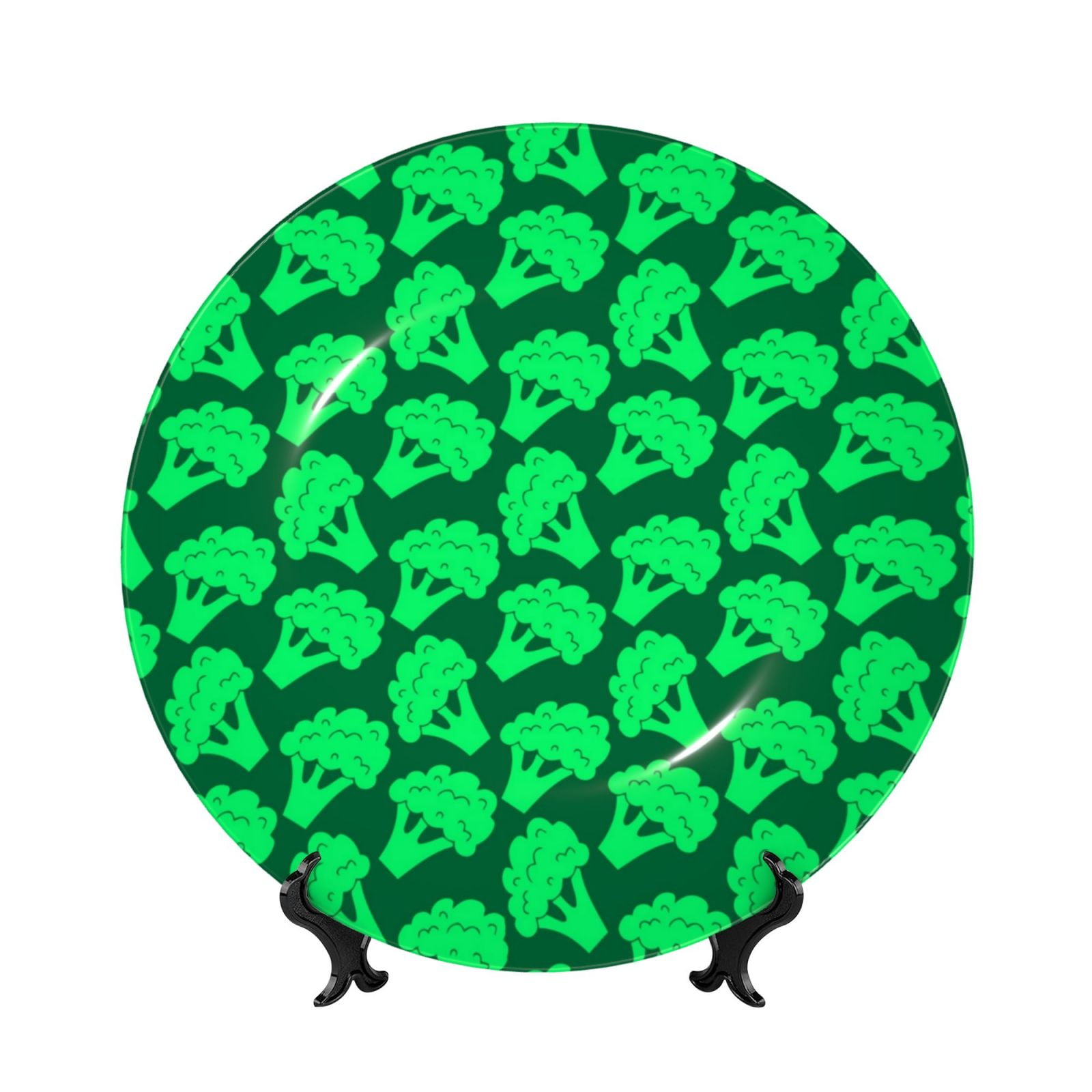 Yiaed Green Broccoli Print Bone China Decorative Plate Ceramic Dinner ...