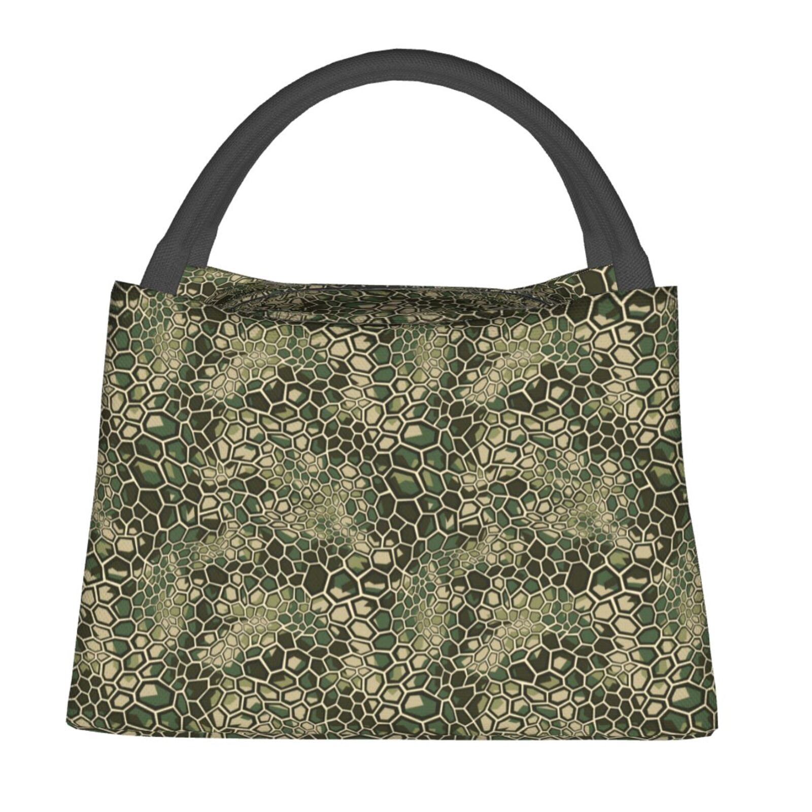 Yiaed Green Snake Skin Print Lunch box lunch bag Portable Insulated ...