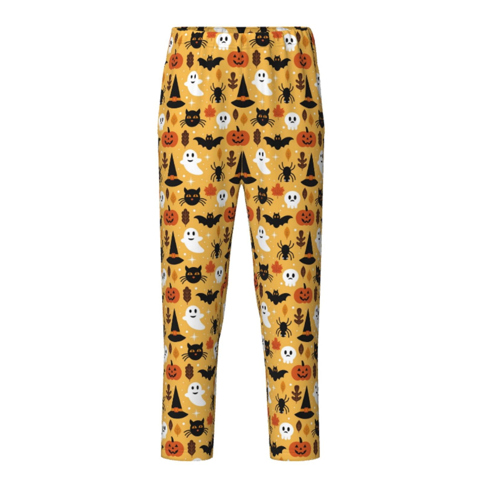 Yiaed Halloween Ghost Pumpkin Print Teenagers' Lounge Pants, Loose PJ ...