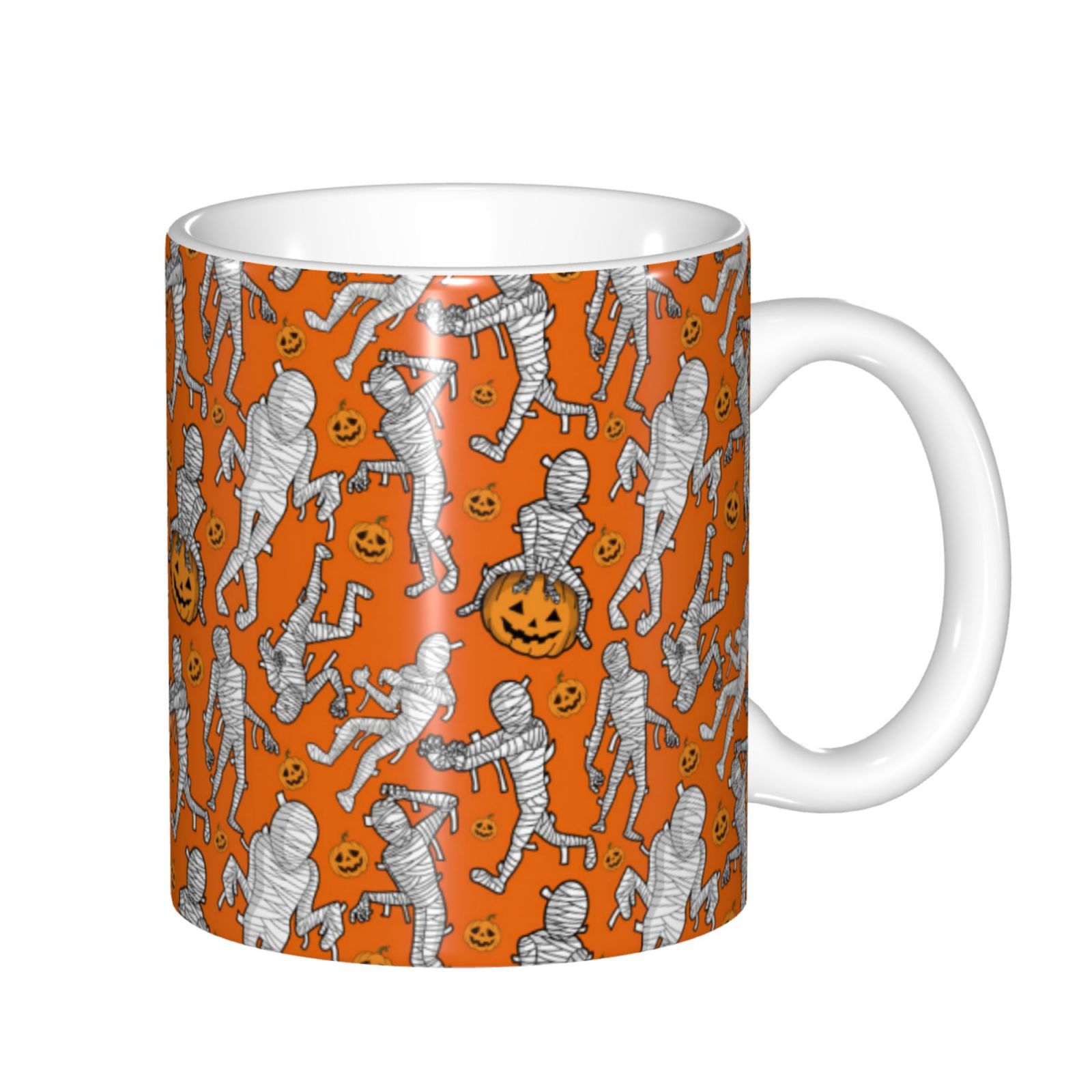Yiaed Halloween Mummy Print Ceramics Coffee,Large Handle Design,Extra ...