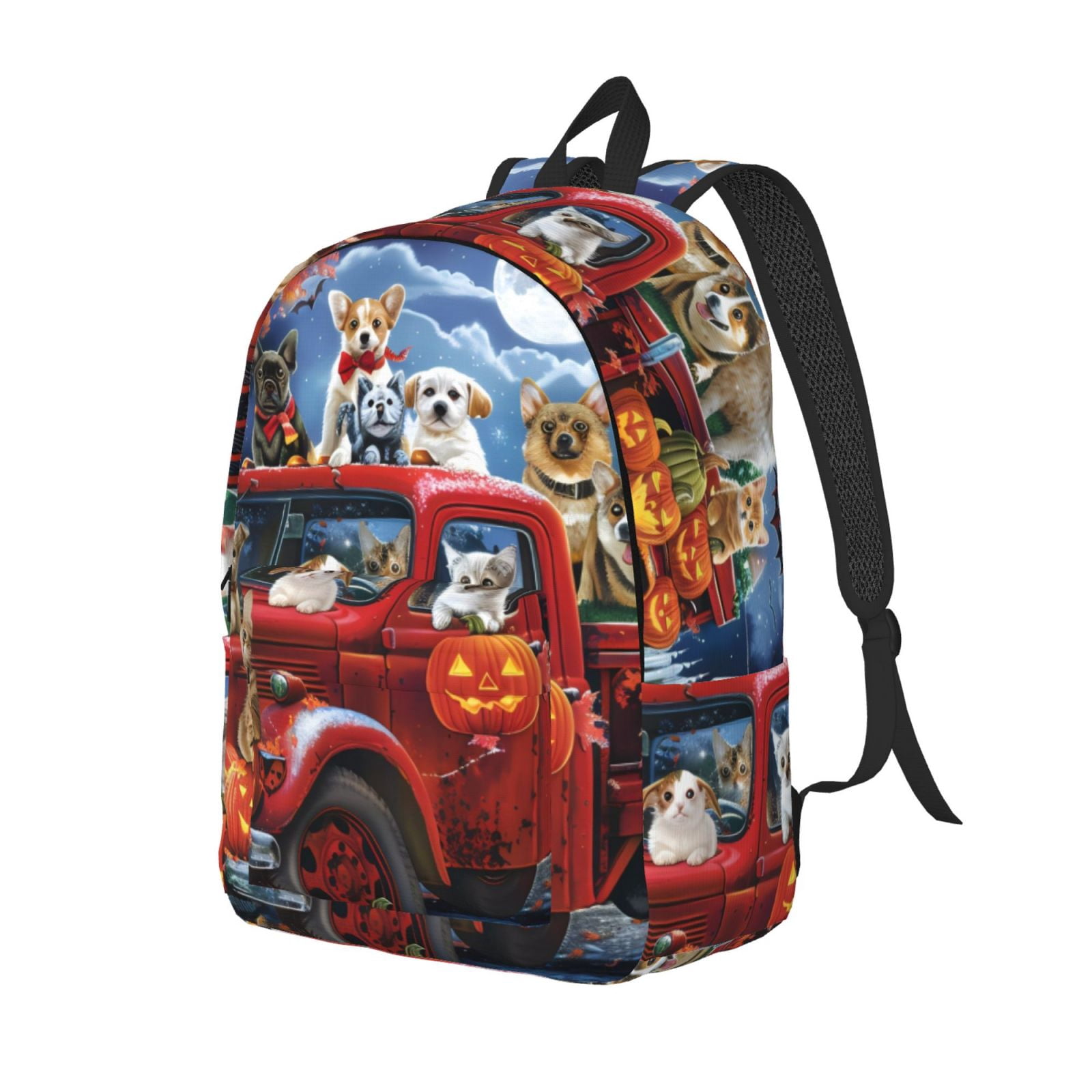 Yiaed Halloween Pets Pumpkins Print Laptop Backpack Travel Canvas ...