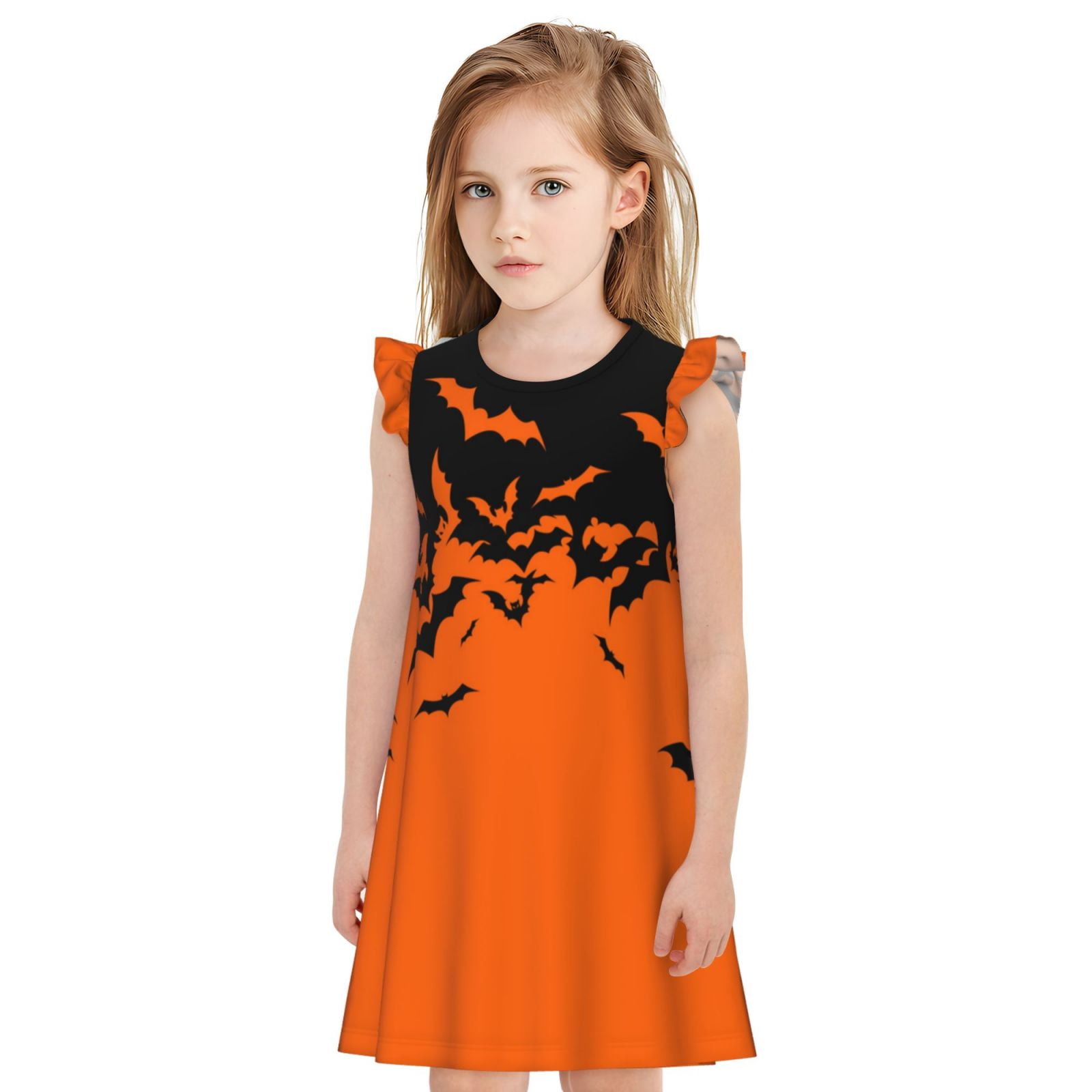 Yiaed Halloween With Black Bats Print Girls Nightgowns, Princess Pajama ...