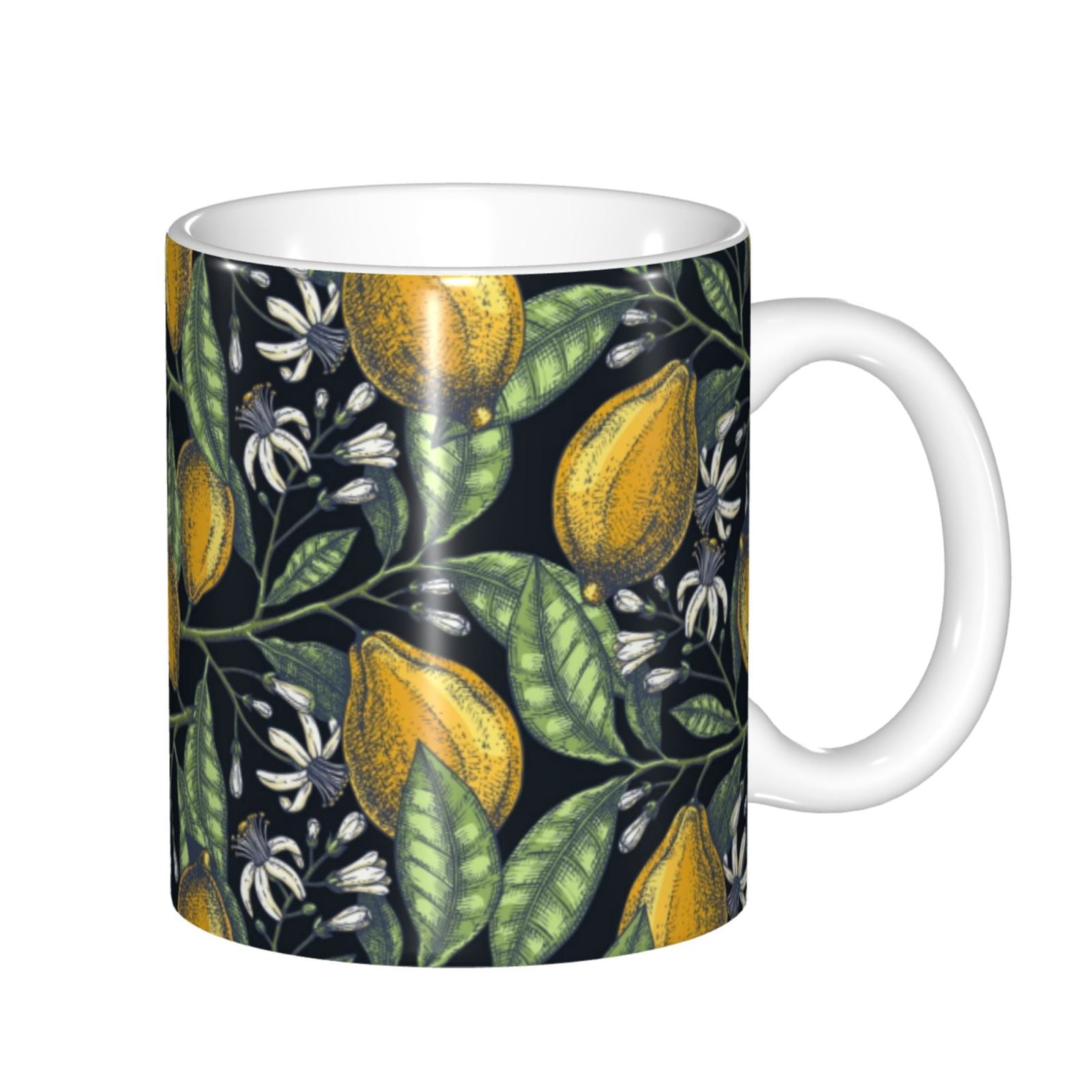 Yiaed Hand Drawn Citrus Fruits Elegant Lemons Print Ceramics Coffee ...