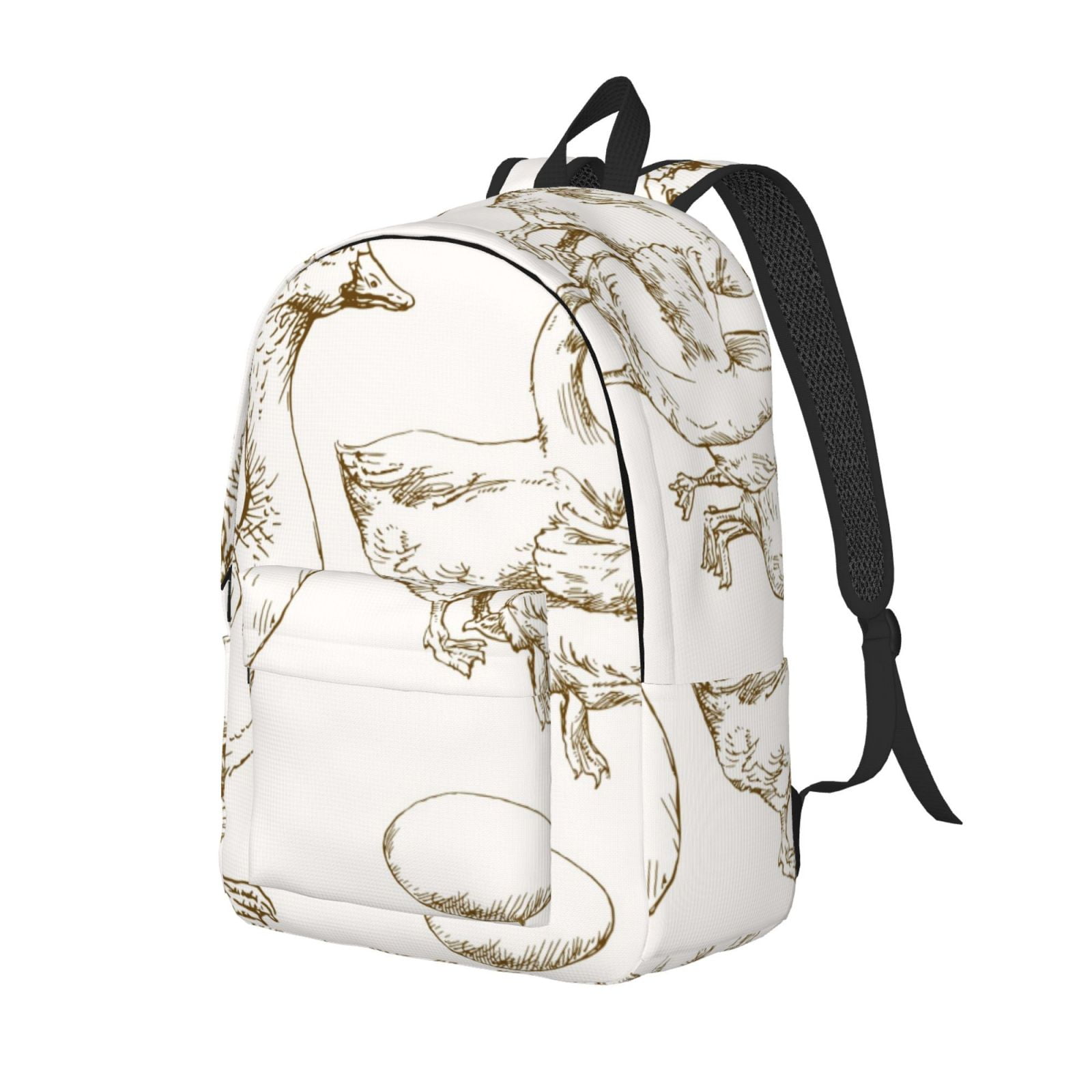 Yiaed Hand Drawn Goose Print Laptop Backpack Travel Canvas Backpack ...