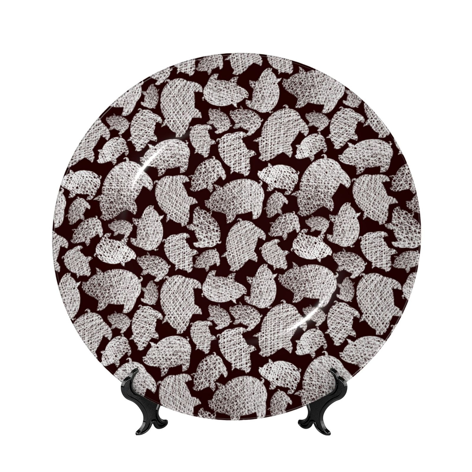 Yiaed Hand Drawn Pig Print Bone China Decorative Plate Ceramic Dinner ...