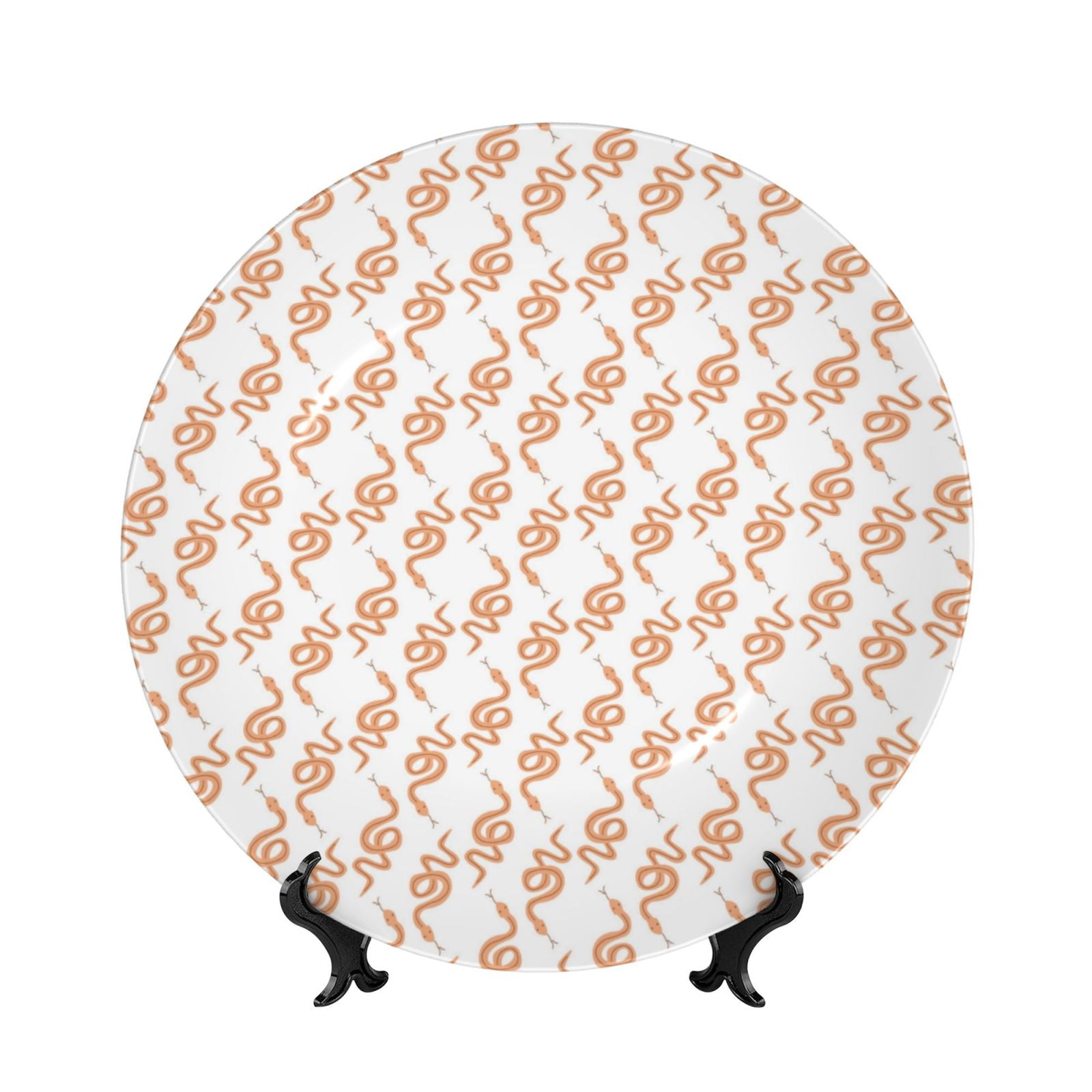 Yiaed Hand Drawn Snake Print Bone China Decorative Plate Ceramic Dinner ...