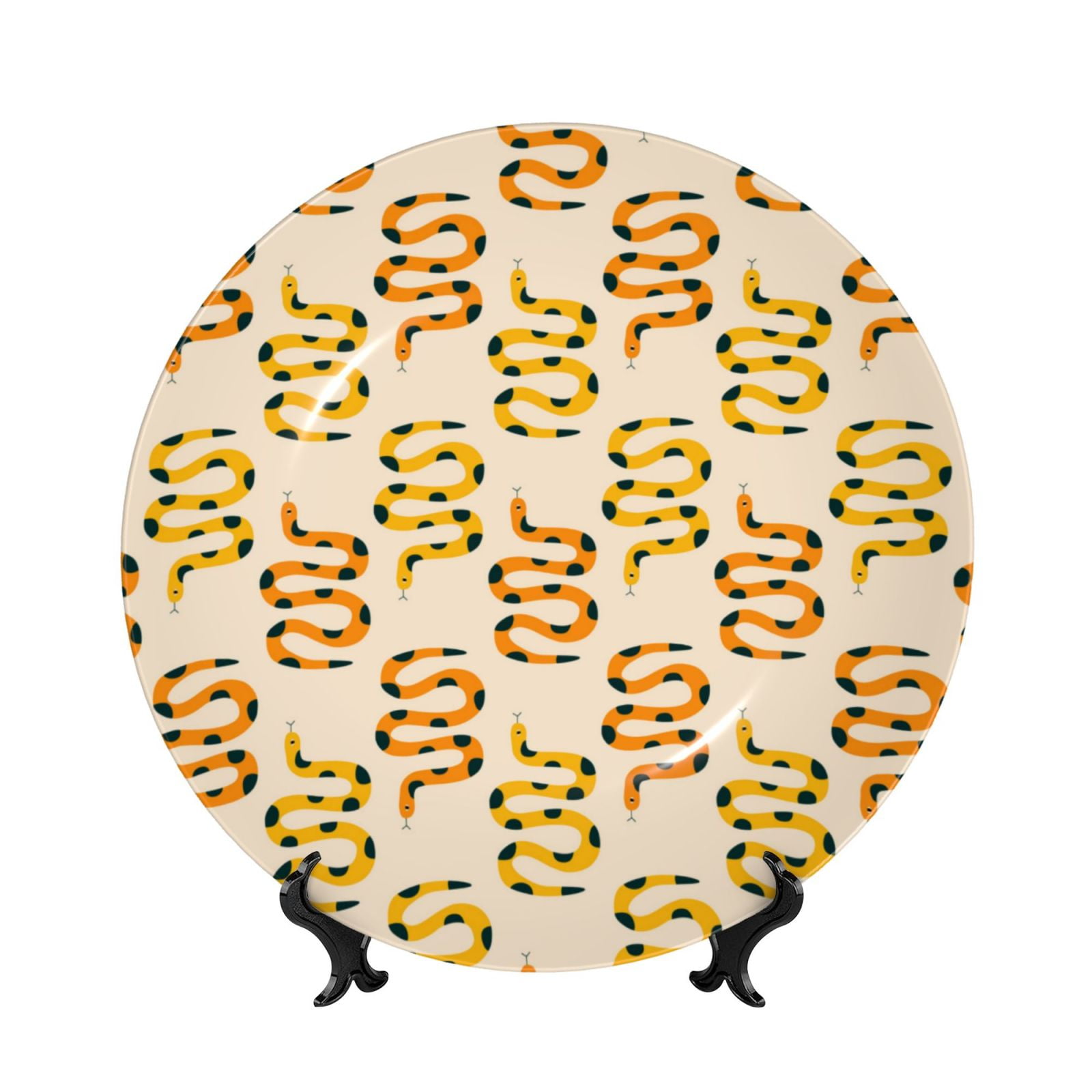 Yiaed Hand Drawn Snake Print Bone China Decorative Plate Ceramic Dinner ...