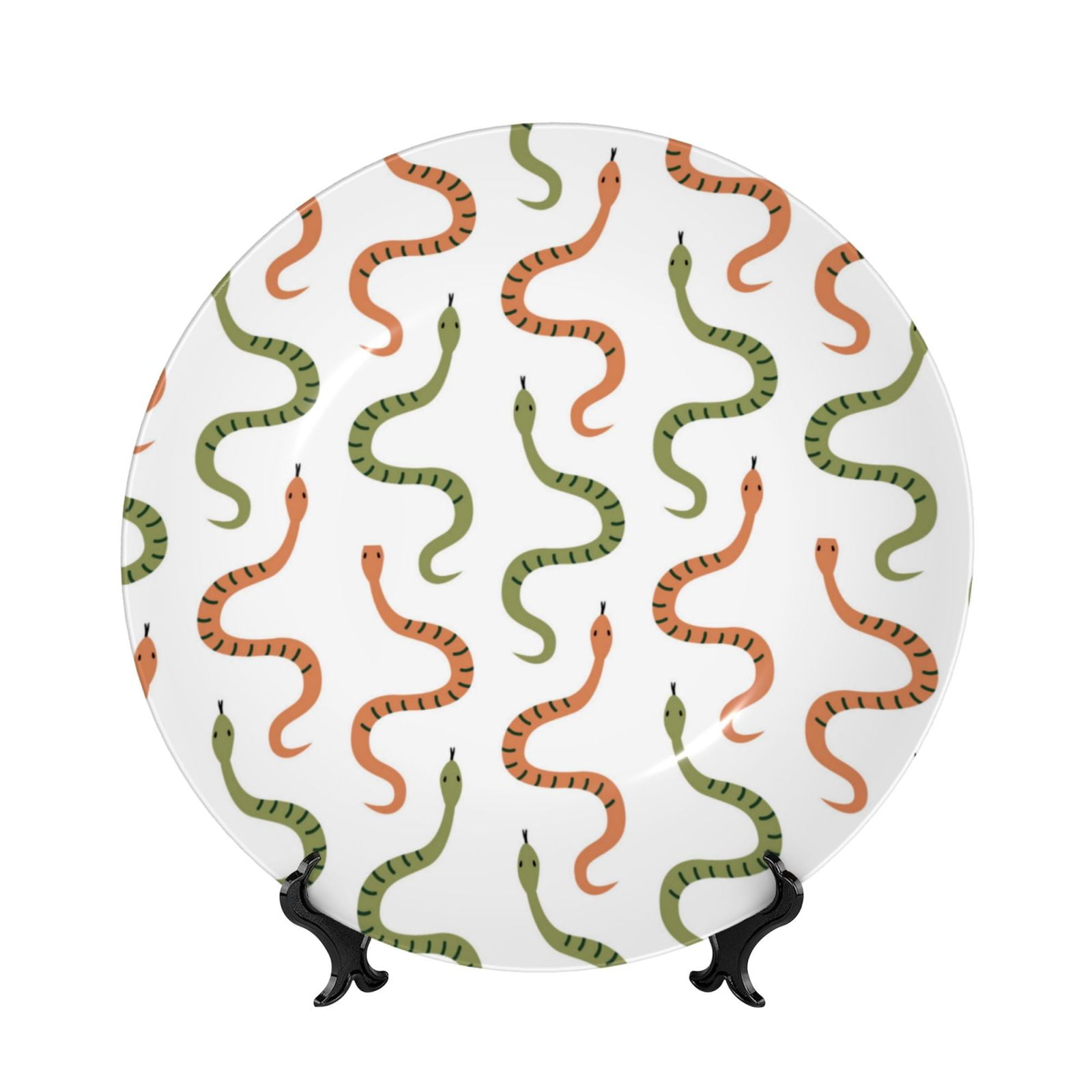 Yiaed Hand Drawn Snake Print Bone China Decorative Plate Ceramic Dinner ...