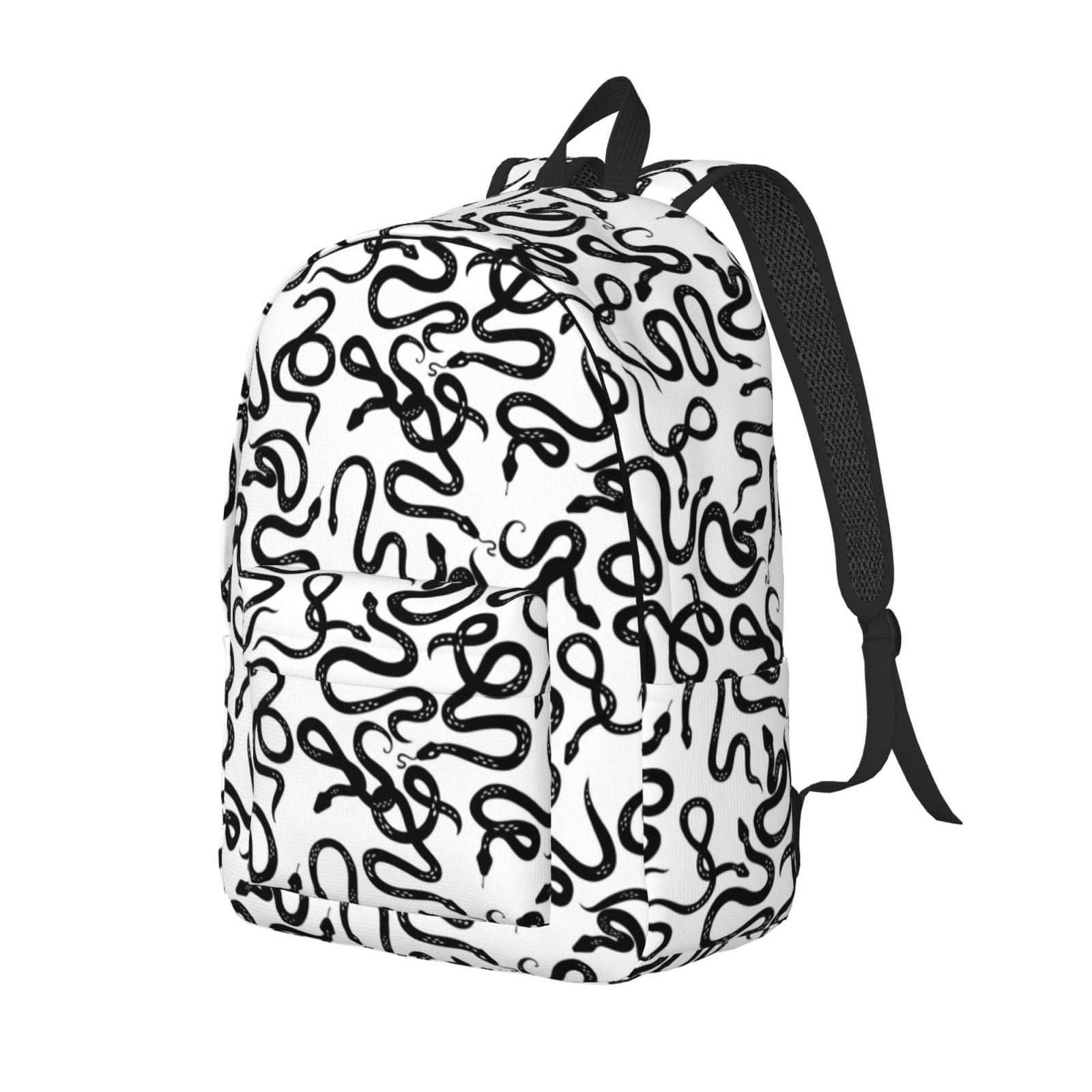 Yiaed Hand Drawn Snake Print Print Laptop Backpack Travel Canvas ...