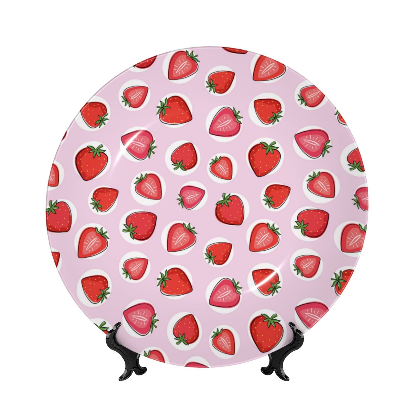 Yiaed Hand Drawn Strawberry Print Bone China Decorative Plate Ceramic ...