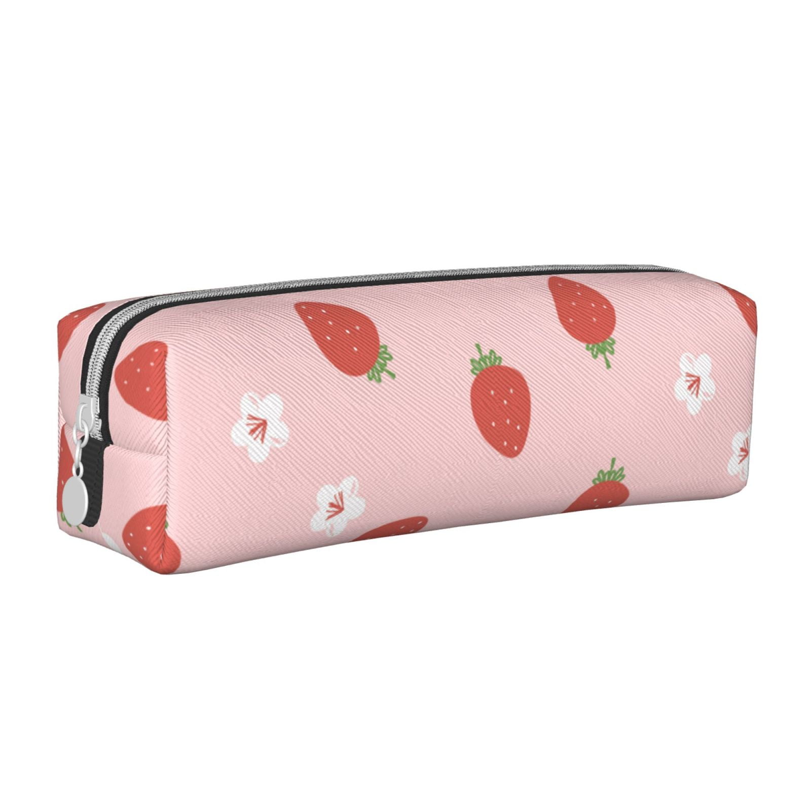 Yiaed Hand Drawn Strawberry Print Leather Pencil Case - Leather Pen ...