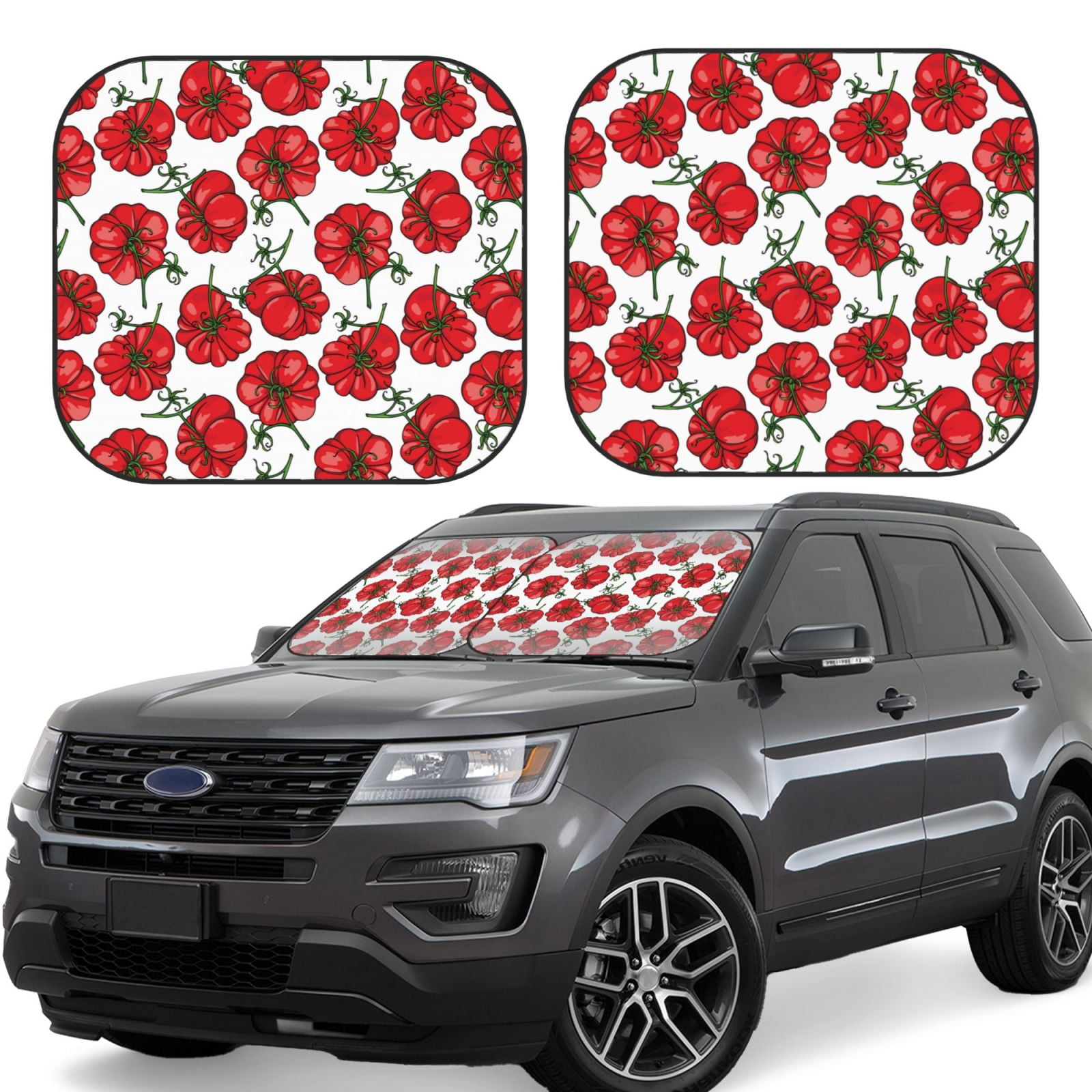 Yiaed Hand Drawn Tomatoes Print Car Front Windshield Sun Shade,Foldable ...