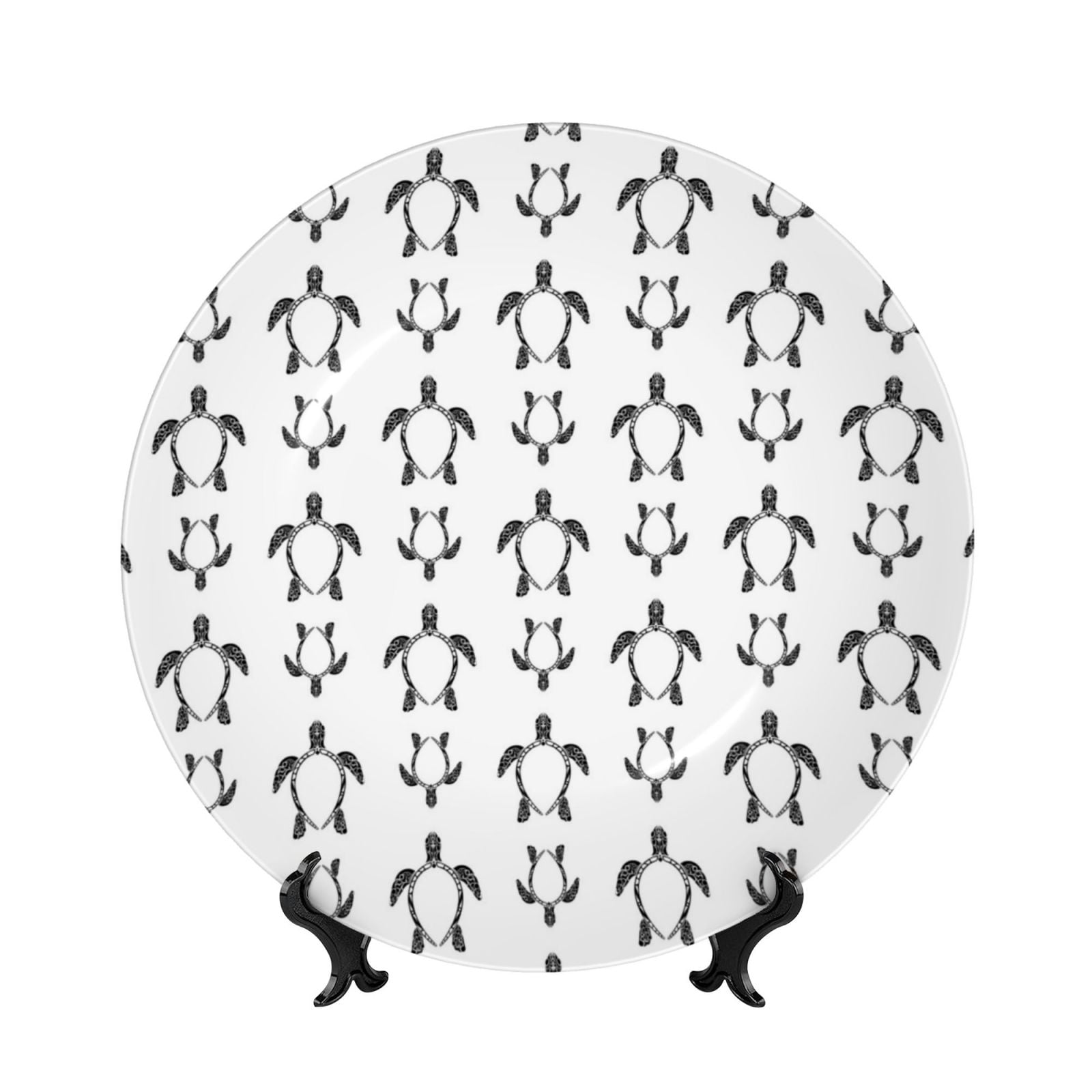 Yiaed Hand Drawn Turtle Print Bone China Decorative Plate Ceramic ...