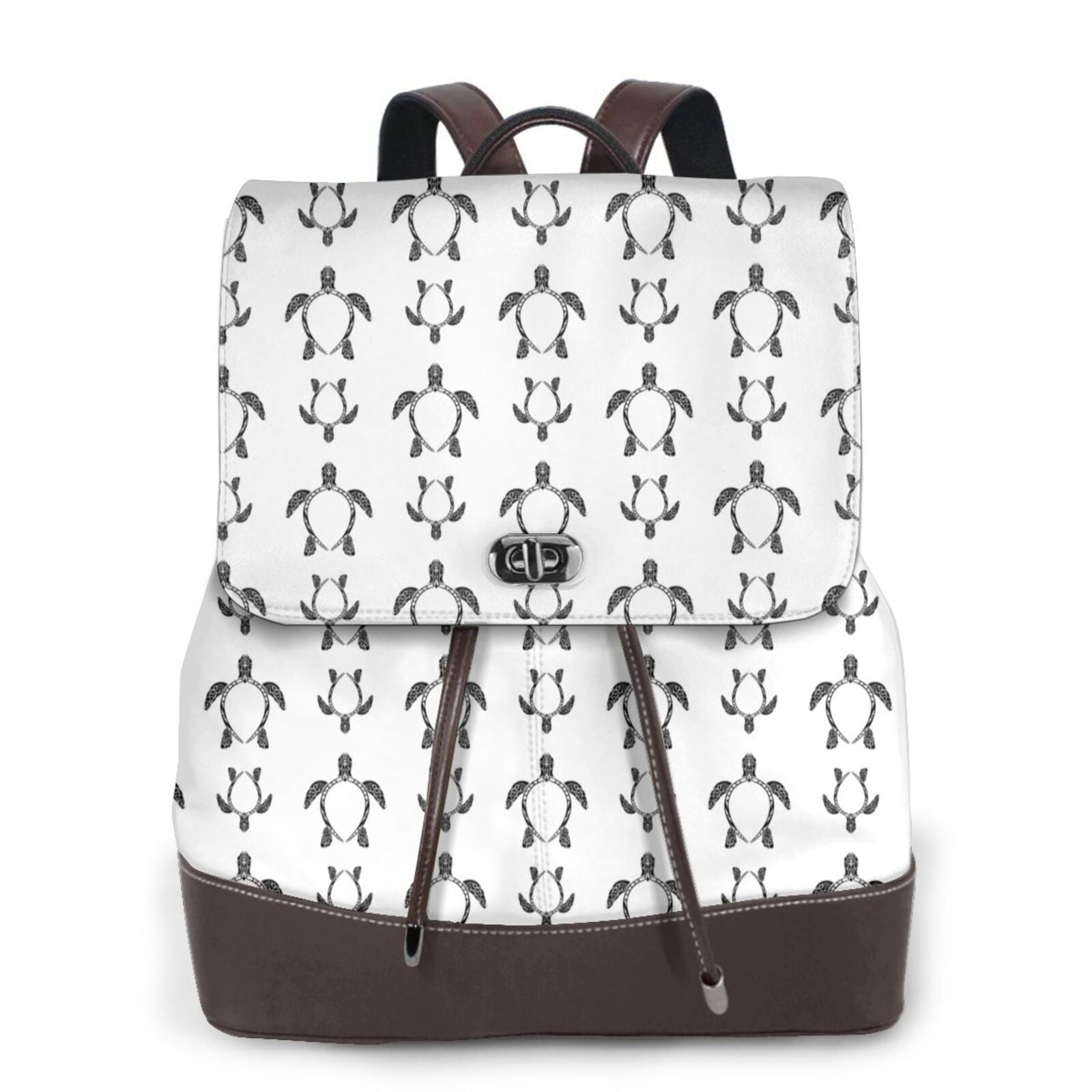 Yiaed Hand Drawn Turtle Print Laptop Backpack for Women Slim Computer ...