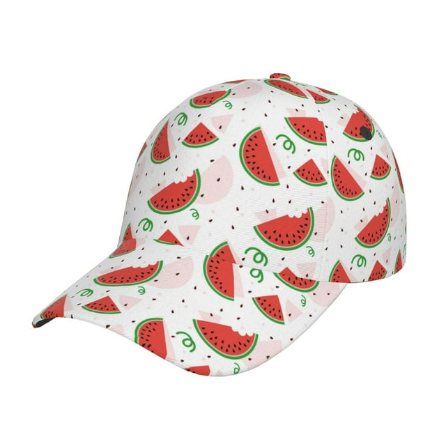 Yiaed Hand Drawn Watermelon Print Cap Adjustable Size for Running ...