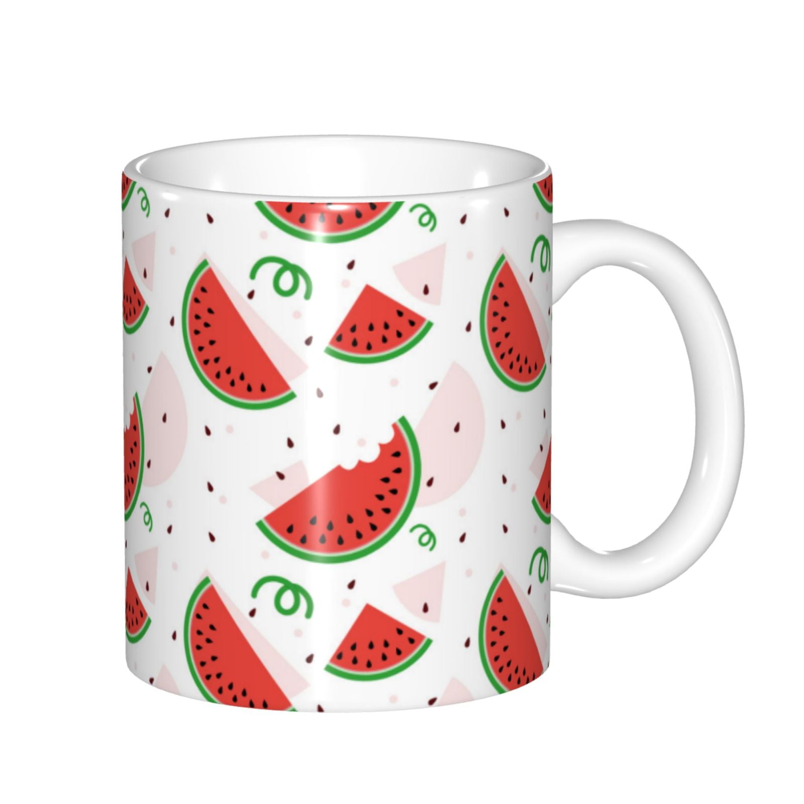 Yiaed Hand Drawn Watermelon Print Ceramics Coffee,Large Handle Design ...