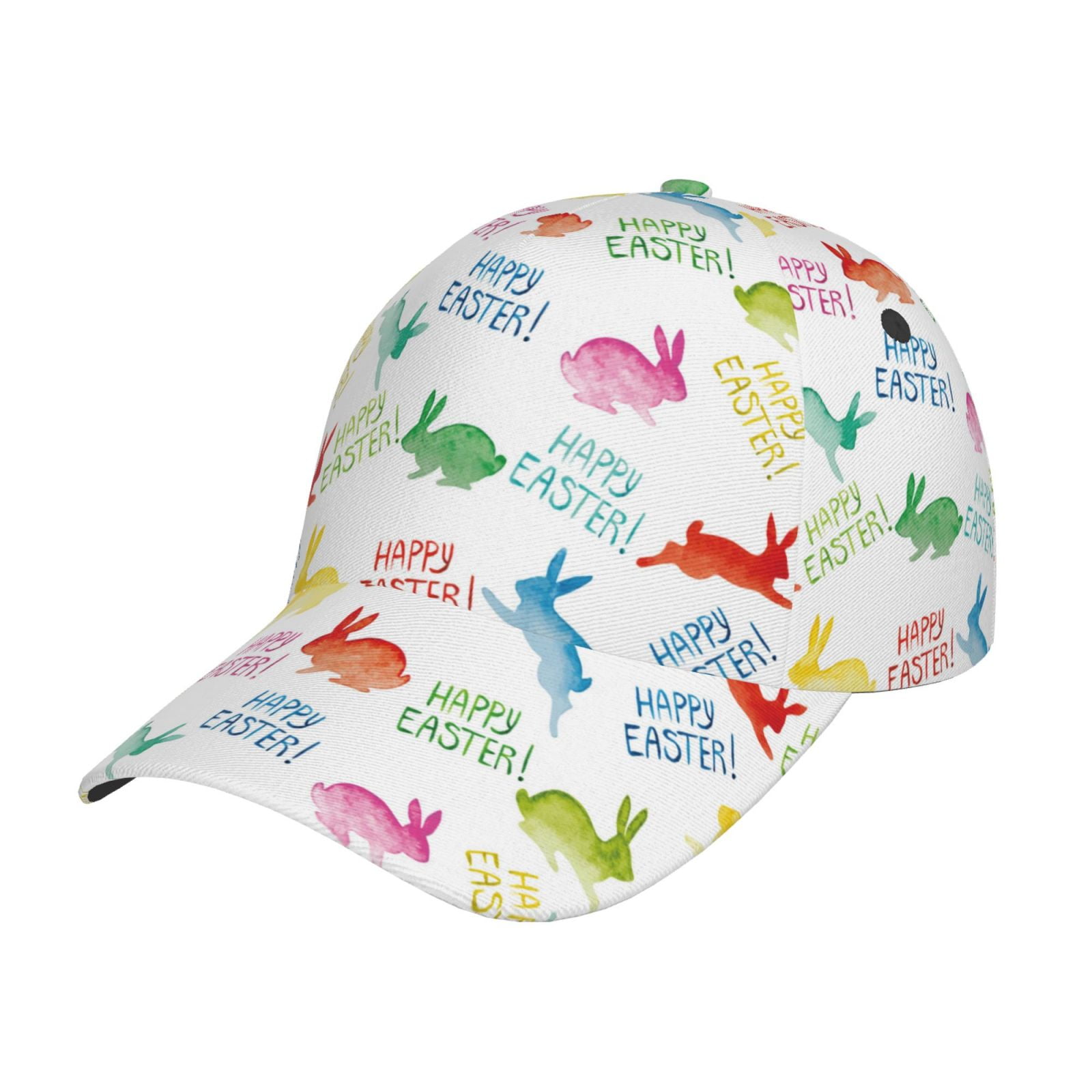Yiaed Happy Easter Rabbit Print Cap Adjustable Size for Running ...