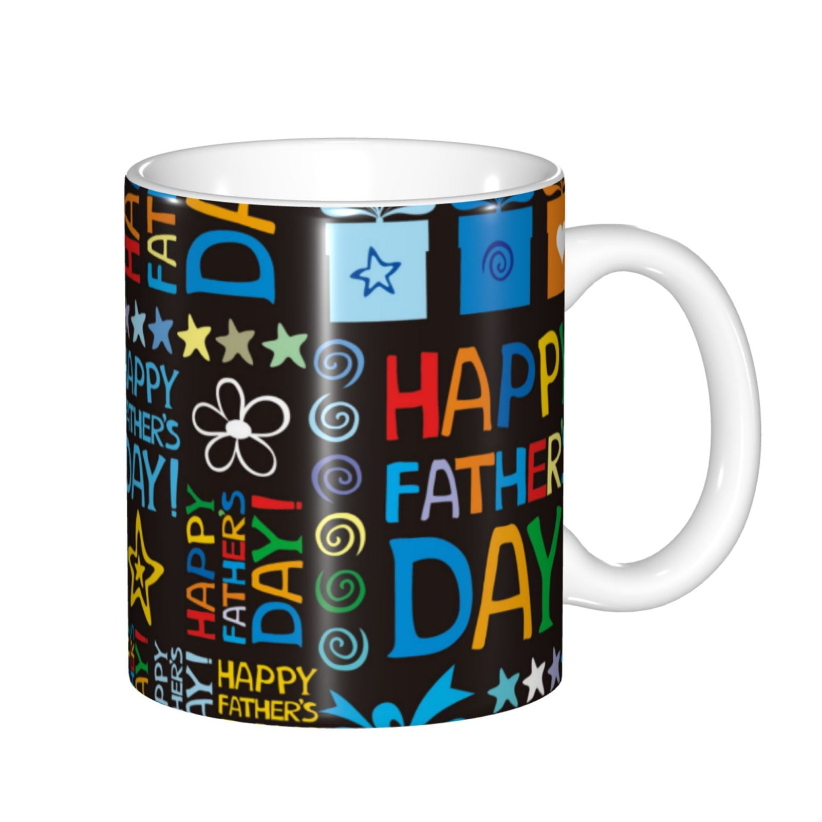 Yiaed Happy Father Day Print Ceramics Coffee,Large Handle Design,Extra ...