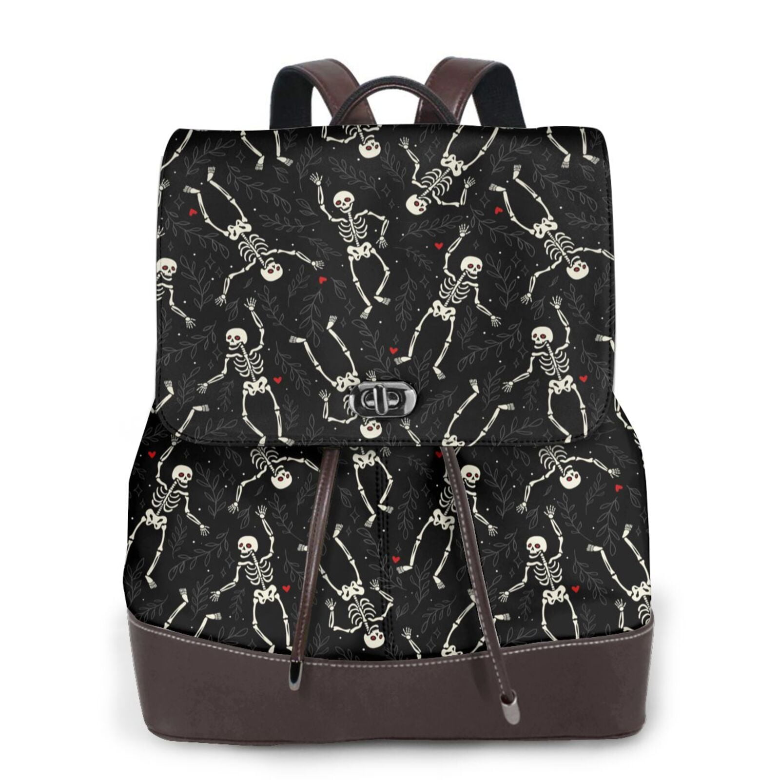 Yiaed Happy Skeletons Dancing Print Laptop Backpack for Women Slim Computer Bag Work Travel ...