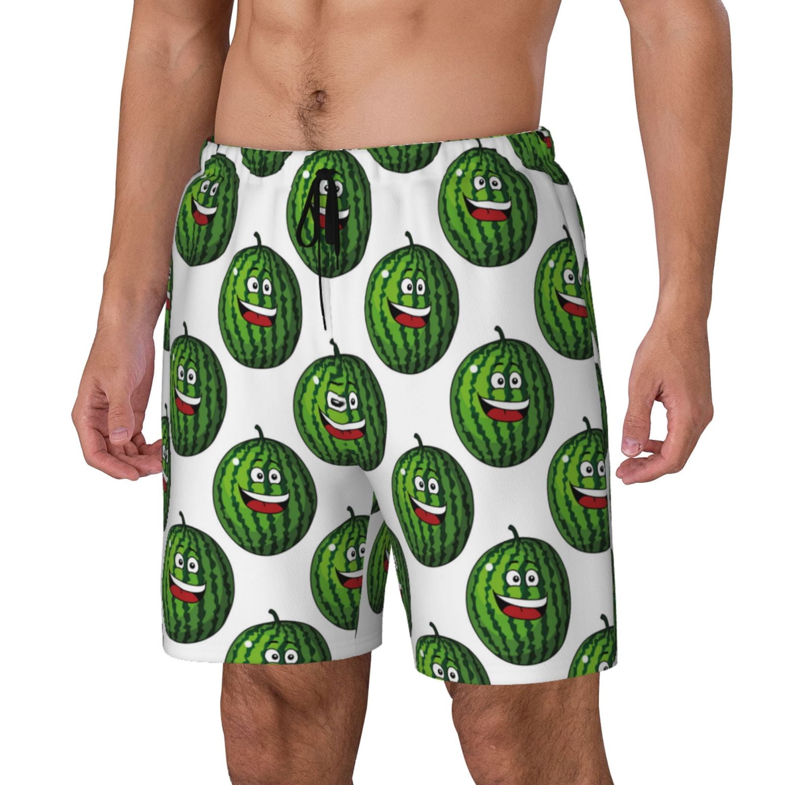 Yiaed Happy Watermelon Print Mens Swim Trunks Bathing Suit Compression ...