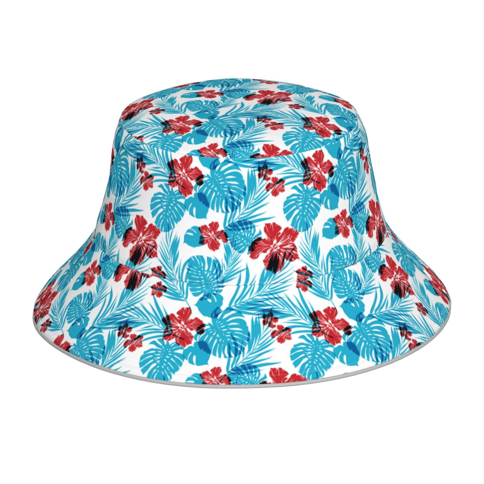 Yiaed Hawaiian Style Print Reflective Stripe Bucket Hat Unisex Funny ...