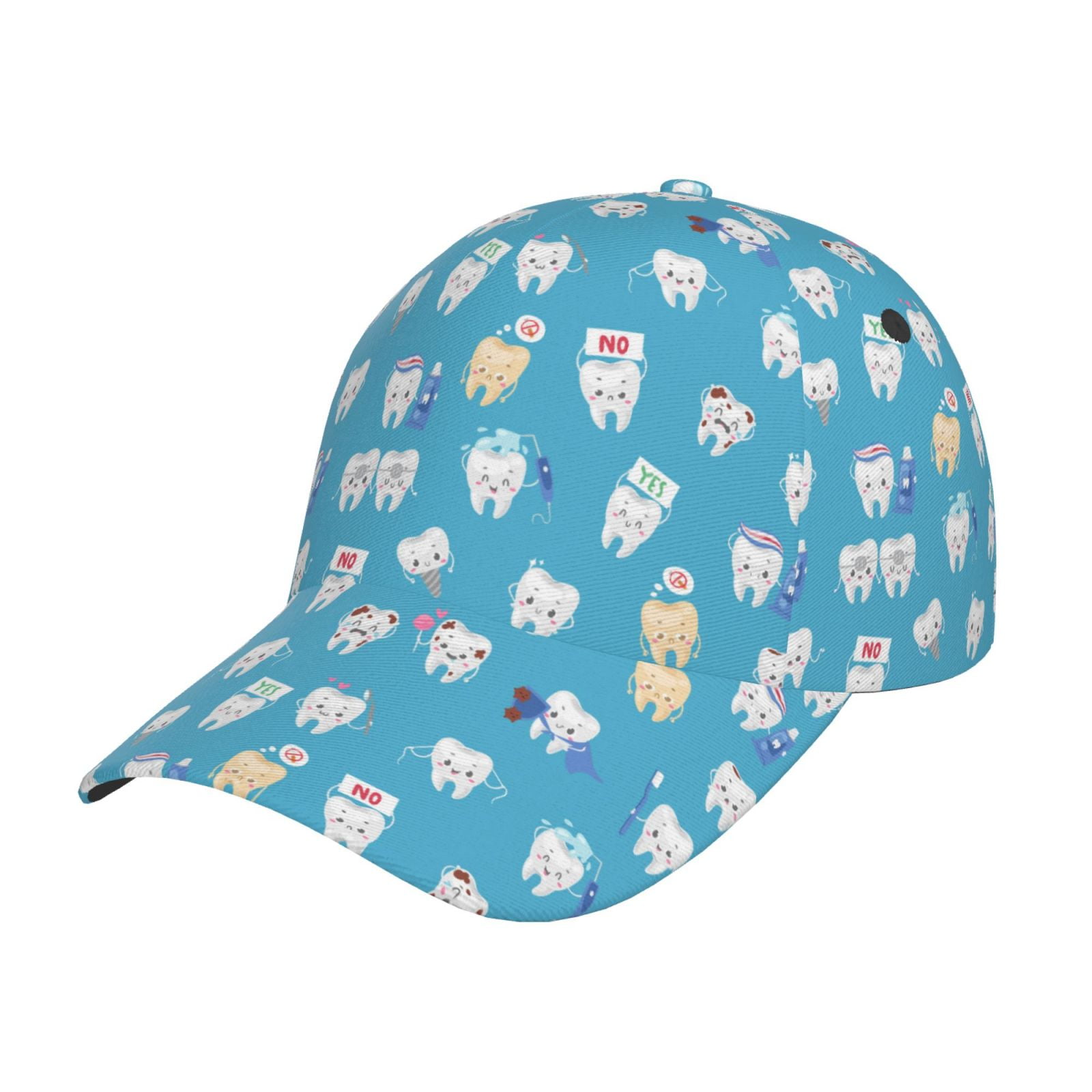 Yiaed Healthy And Ill White Teeth Print Cap Adjustable Size for Running ...