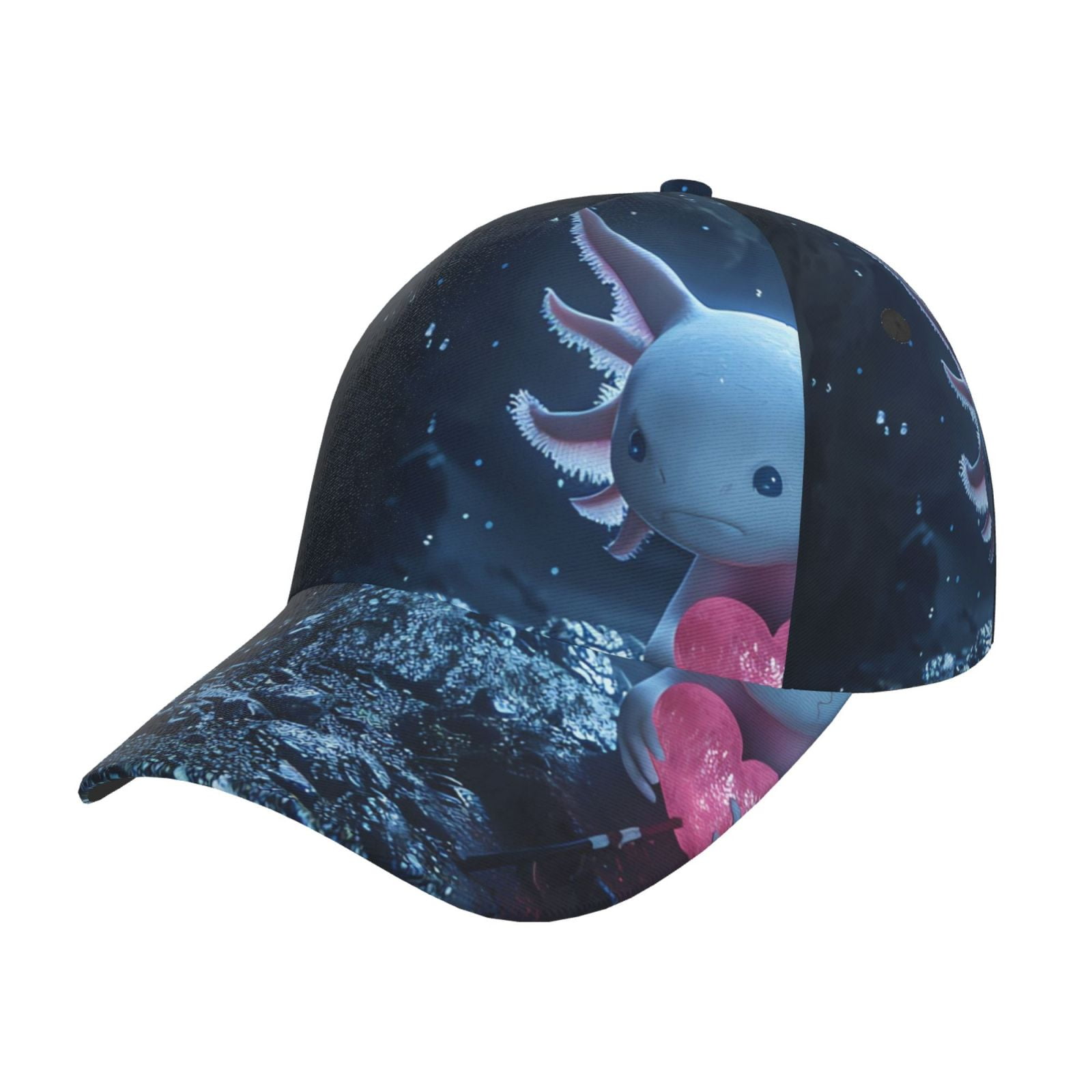 Yiaed Heart Axolotl Print Cap Adjustable Size for Running Workouts and ...
