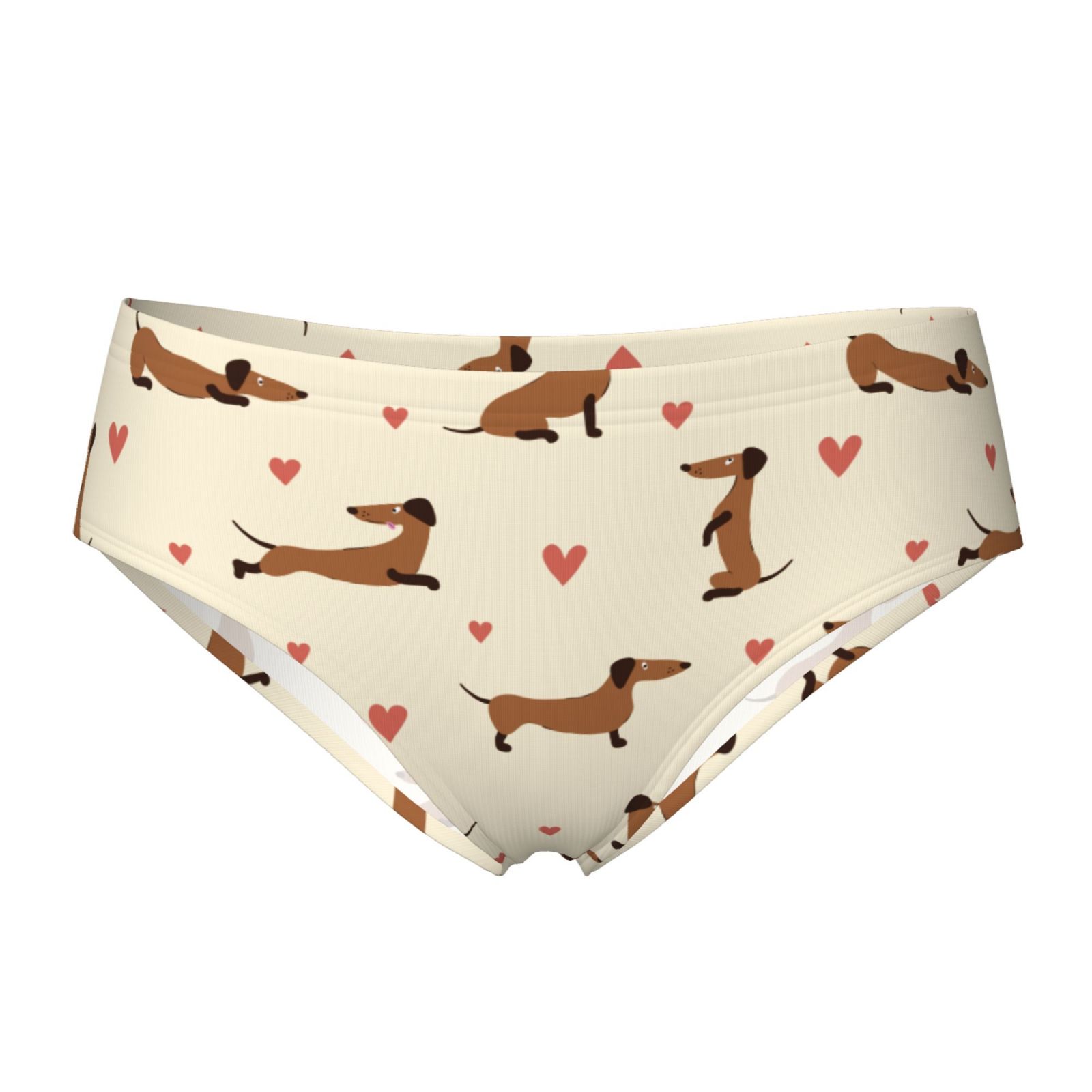Yiaed Heart Dachshund Pattern Underwear for Women Low Waisted Full ...