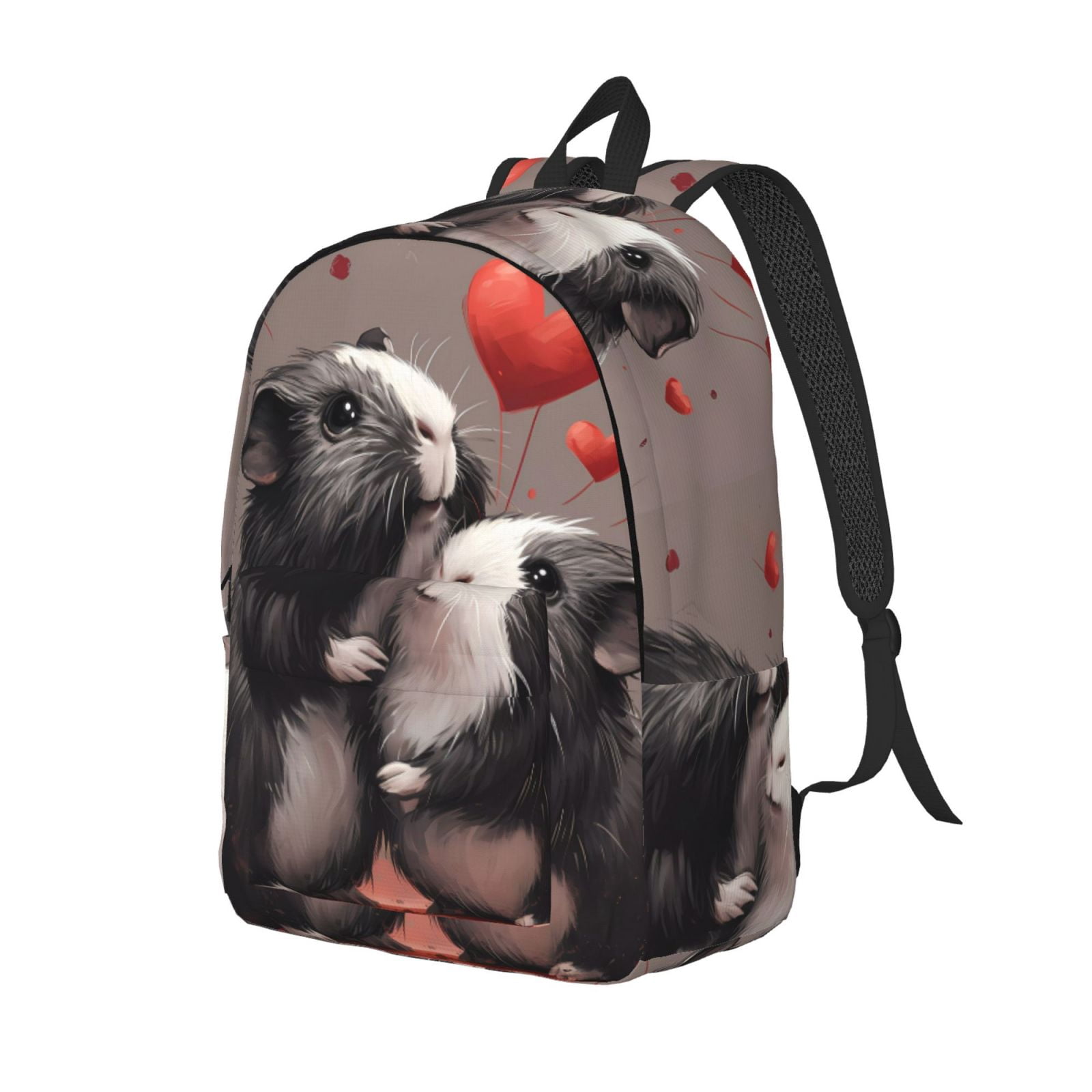 Yiaed Heart Guinea Pig Couple Print Print Laptop Backpack Travel Canvas ...