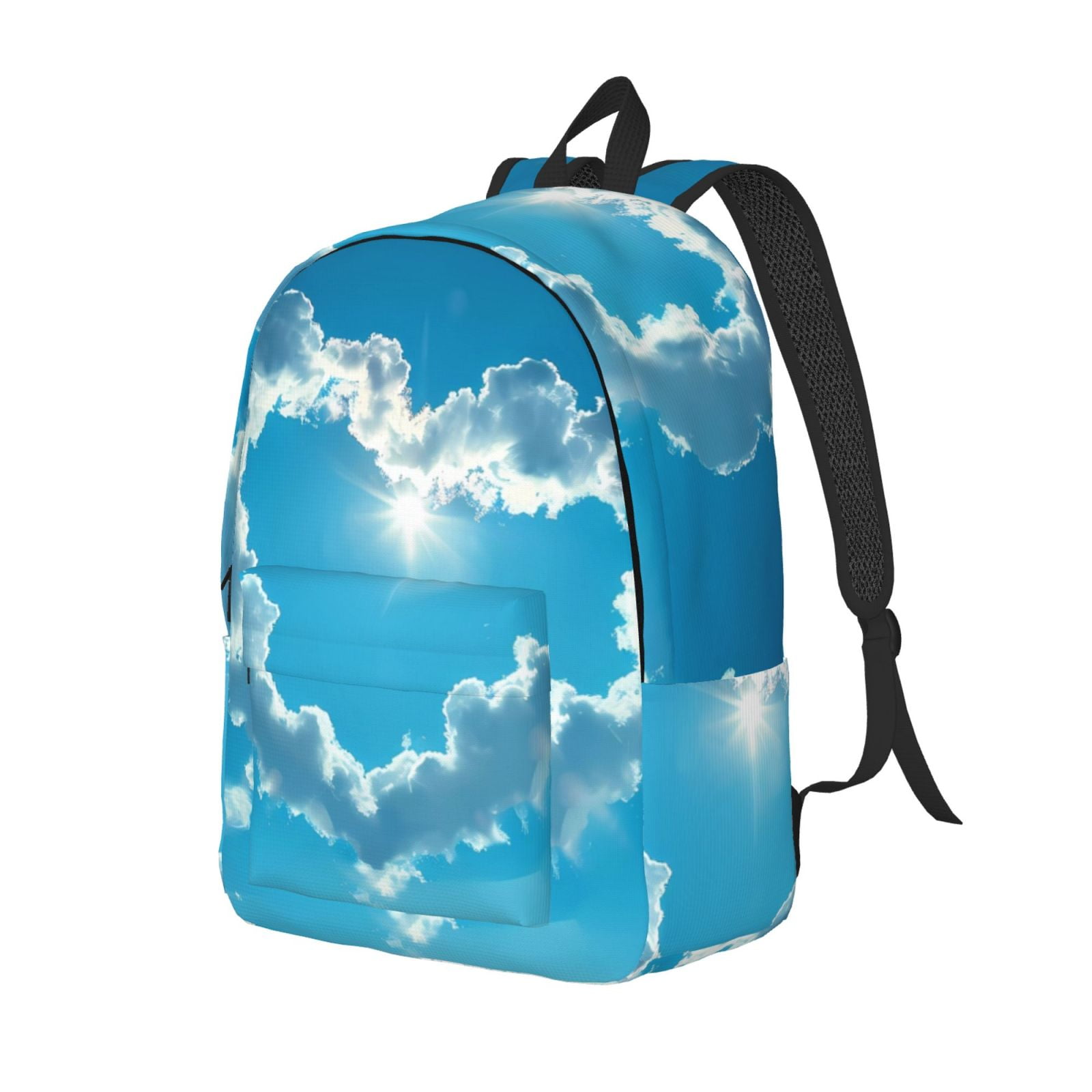 Yiaed Heart Shaped Cloud Print Laptop Backpack Travel Canvas Backpack Vintage Aesthetic Backpack ...