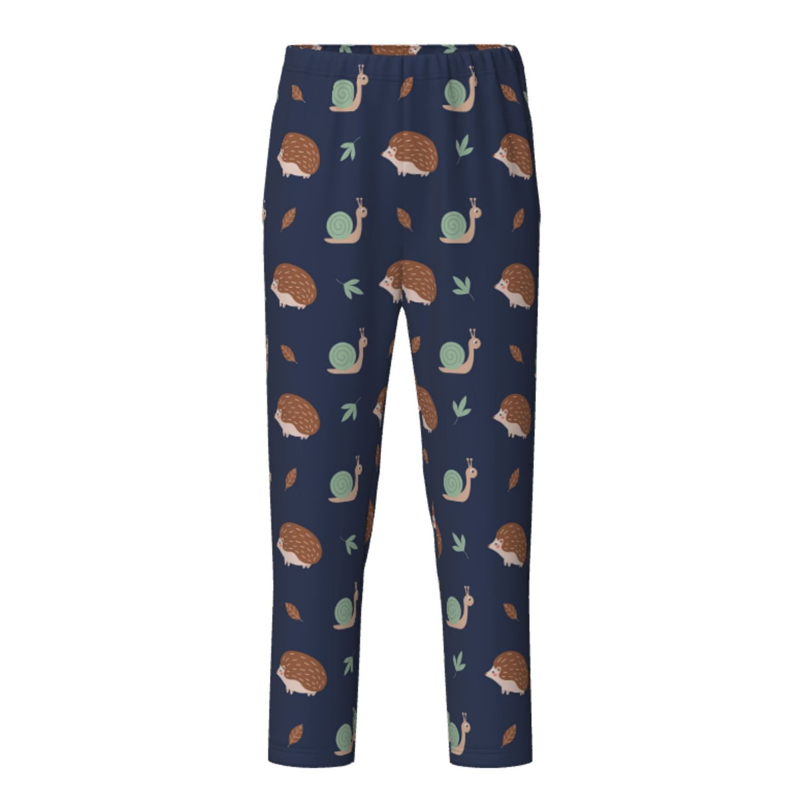 Yiaed Hedgehog And Snail Print Teenagers' Lounge Pants, Loose PJ ...