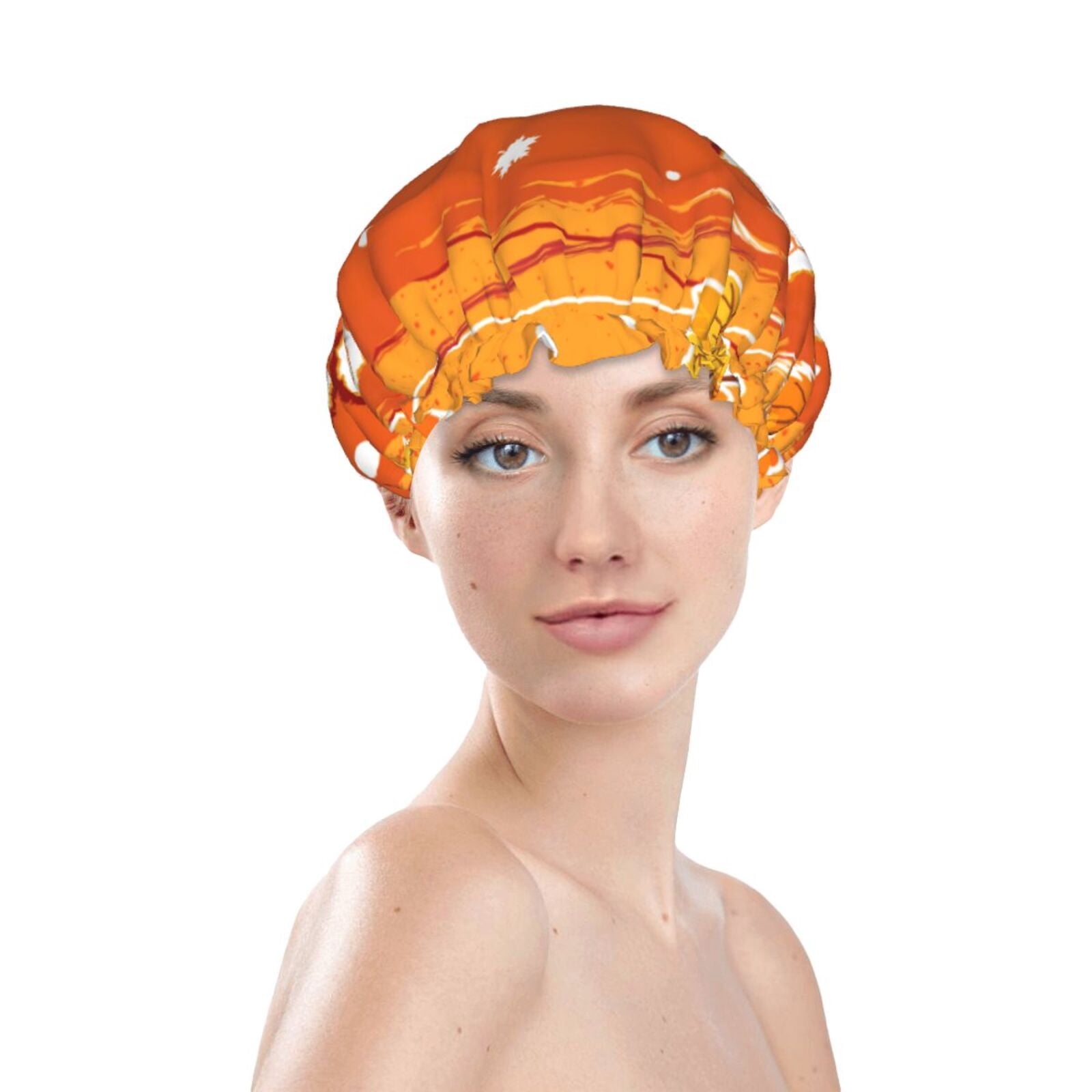 Yiaed Hello Fall 1 Print Reusable Shower Cap & Bath Cap & Lined ...